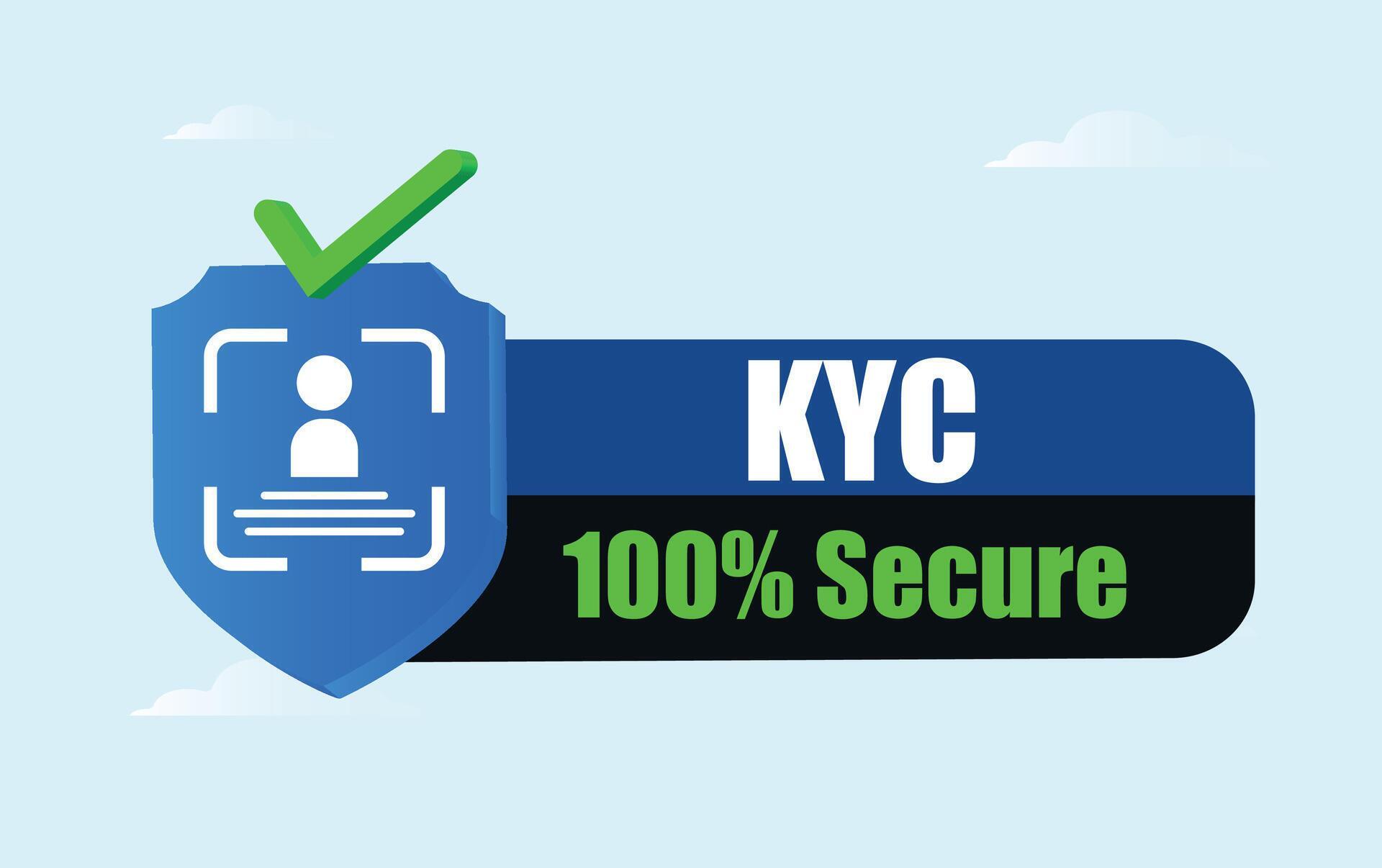 KYC. Know your Customer banner with Kyc label, and icon design with profile identity ...
