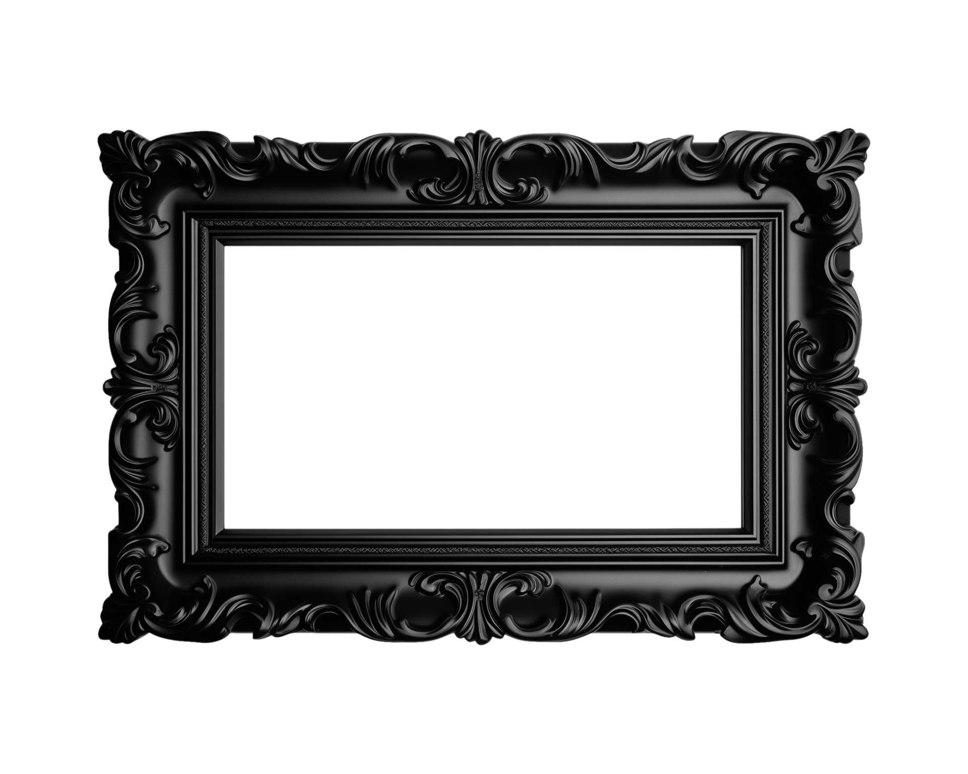 a black rectangular frame isolated on a transparent background, 42713349 PNG