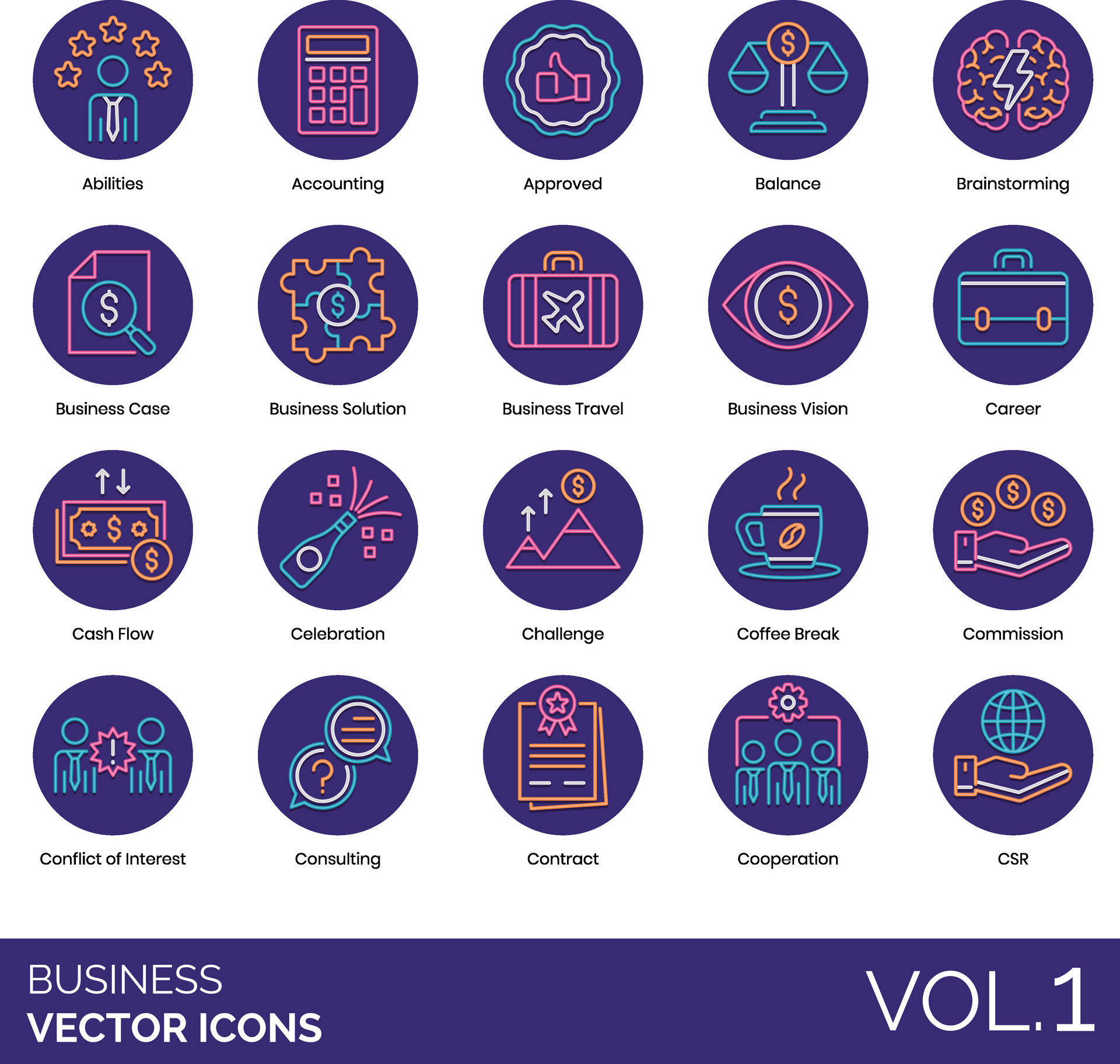 business icon set 42713565 Vector Art at Vecteezy