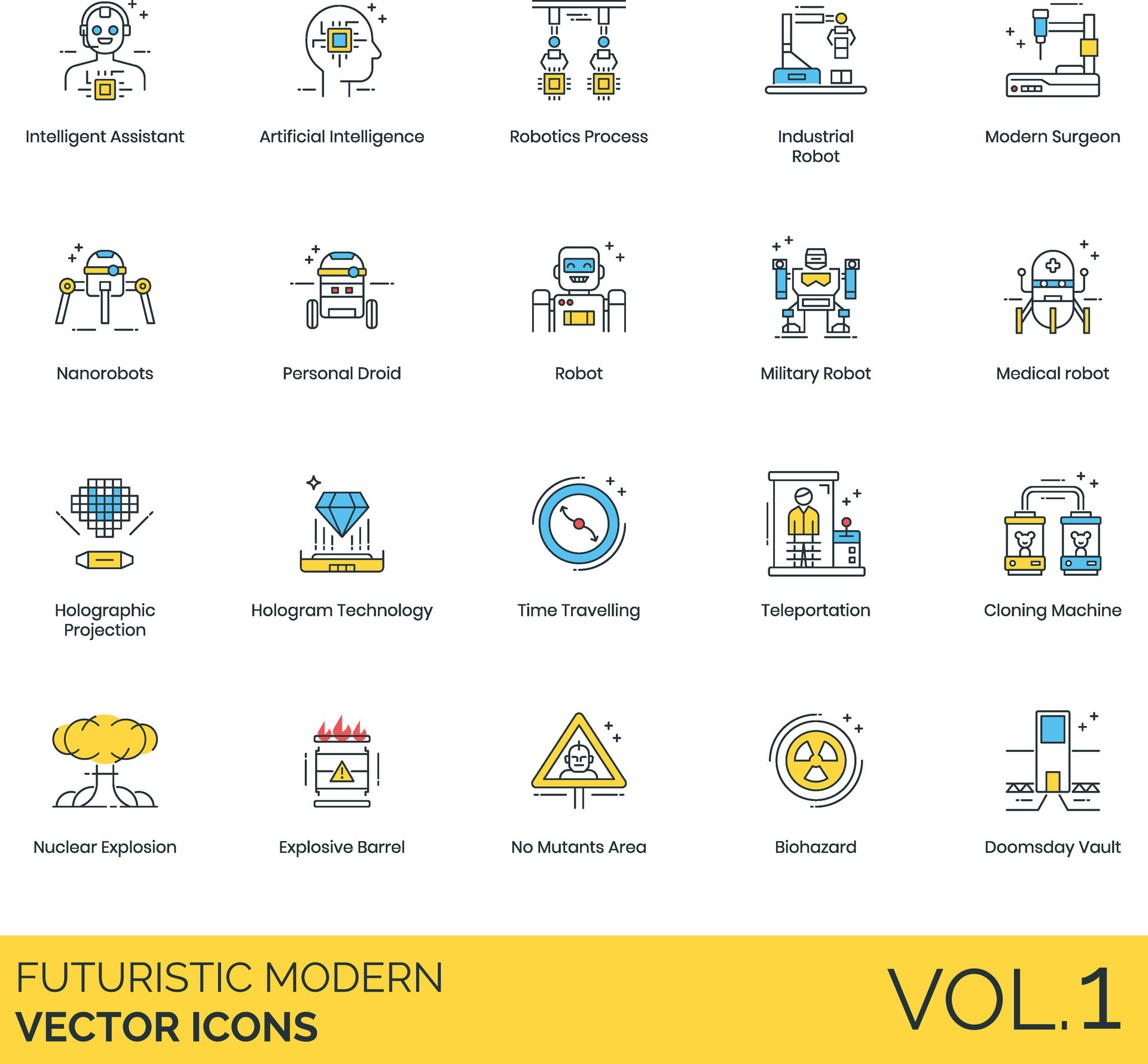 futuristic modern icon set 42713604 Vector Art at Vecteezy