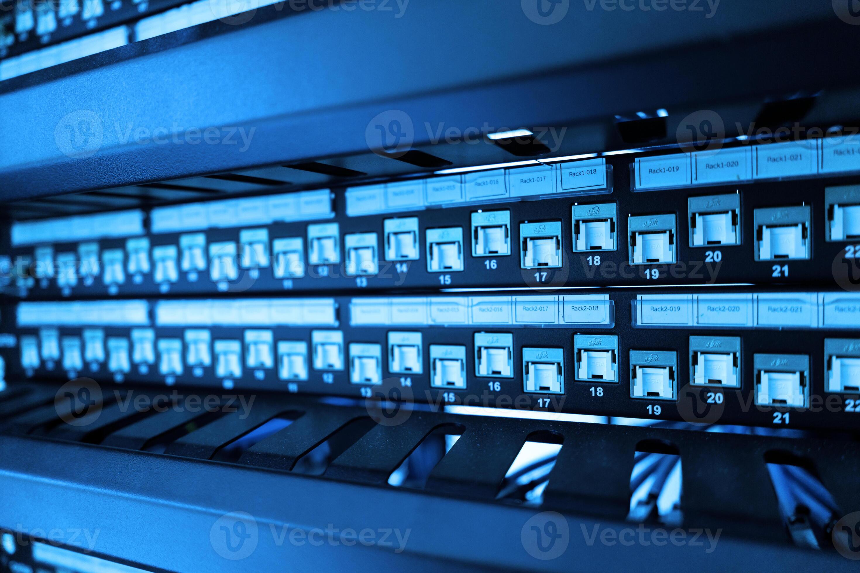patch panel in data center room 42718319 Stock Photo at Vecteezy