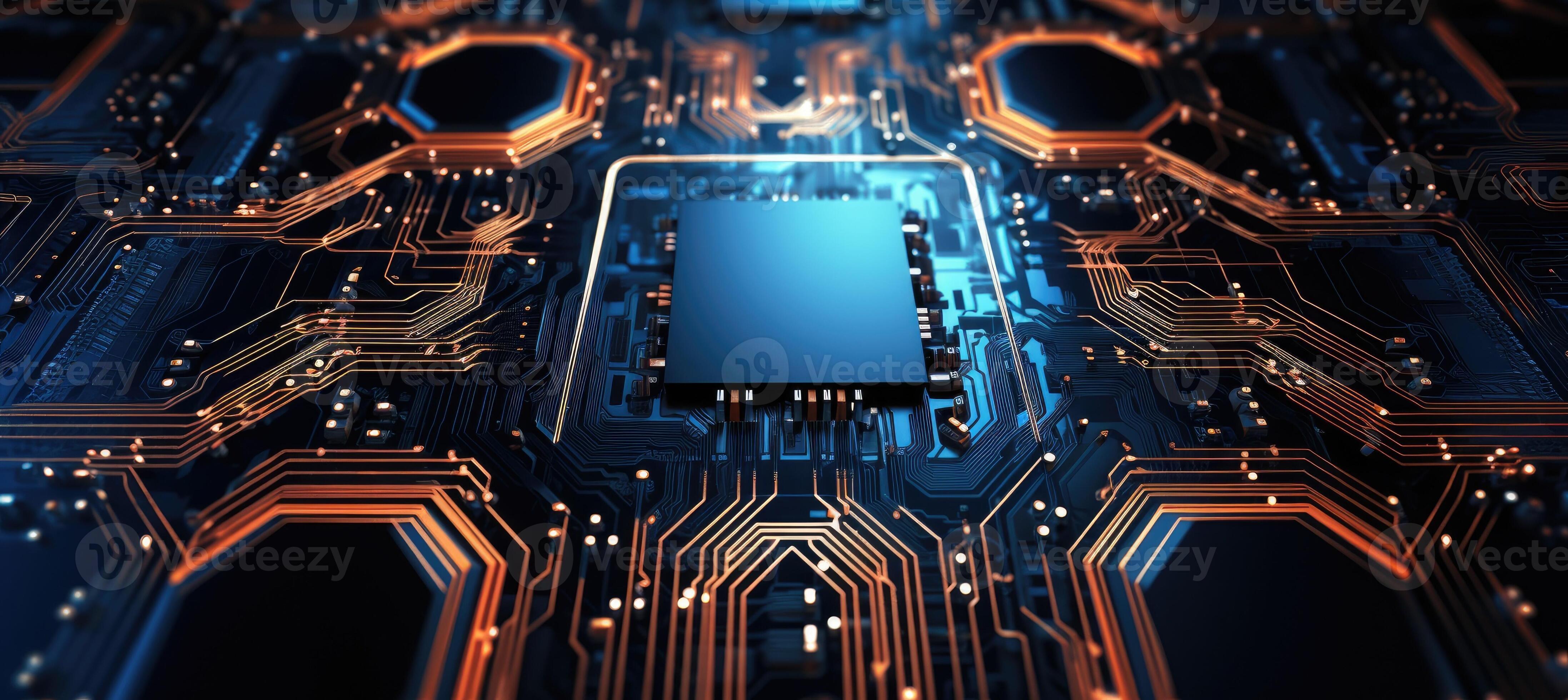 Computer Motherboard With Cpu Circuit Board System Chip With Core Processor Computer
