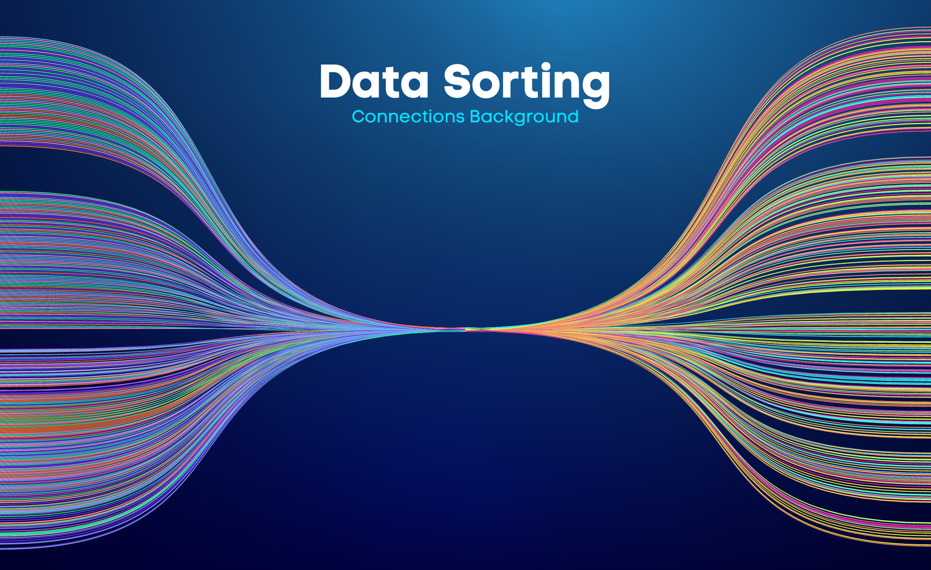 Data sorting colorful lines background. Data flow technology ...