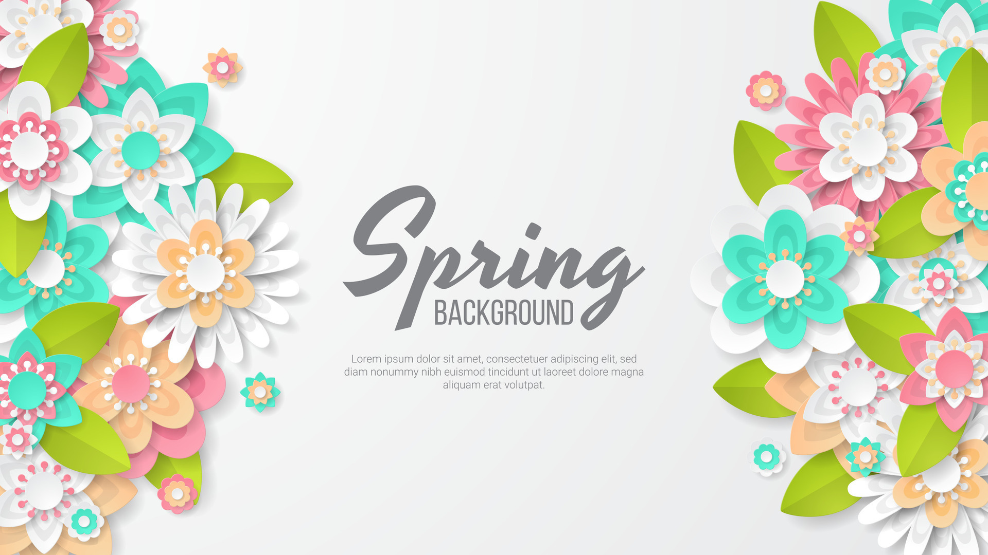 Spring Background template with beautiful colorful flowers. 42724737 ...
