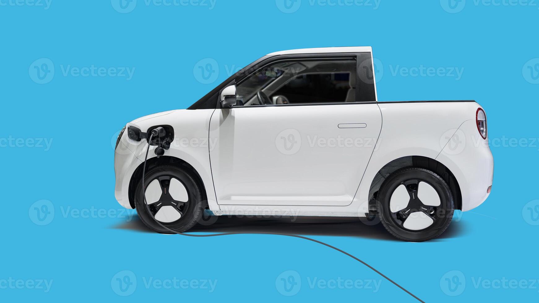 Modern electric mini truck on blue background 42730618 Stock Photo at ...