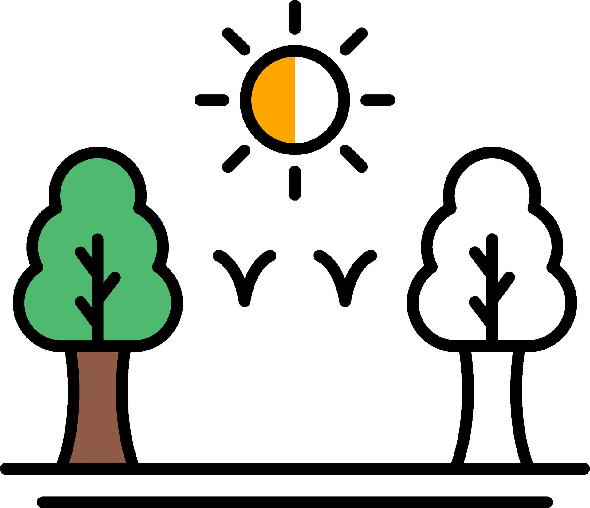 Forest Filled Half Cut Icon 42730881 Vector Art at Vecteezy