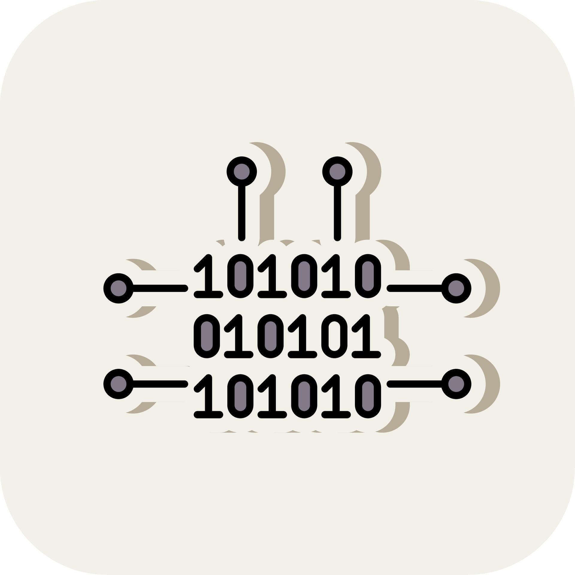 Binary Code Line Filled White Shadow Icon 42733844 Vector Art at Vecteezy