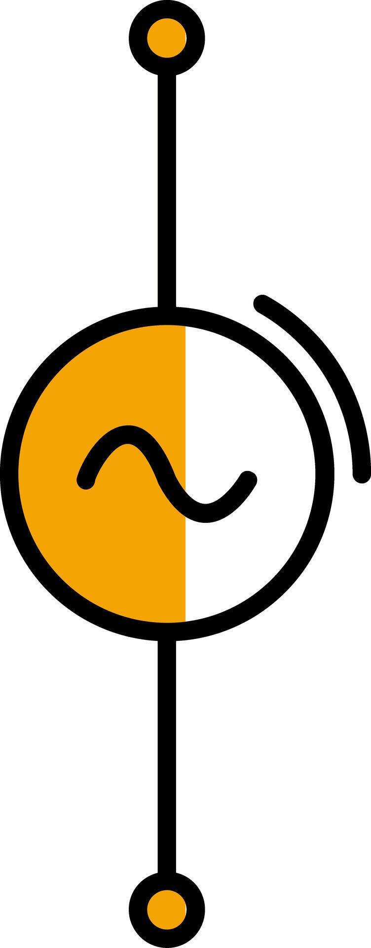 Ac Voltage Source Filled Half Cut Icon 42737652 Vector Art At Vecteezy