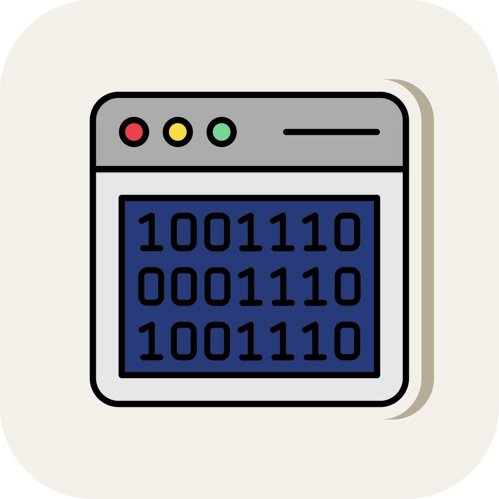 Binary Code Line Filled White Shadow Icon 42749273 Vector Art at Vecteezy