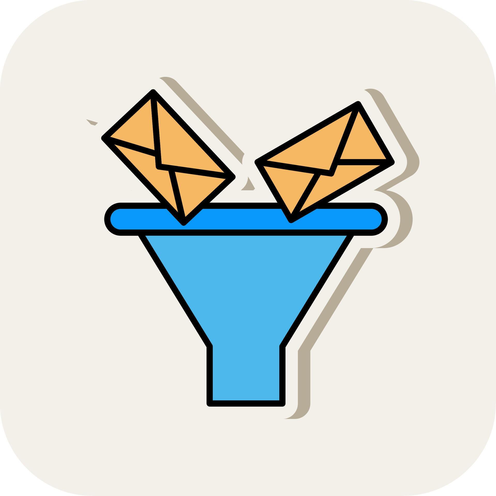 Message Filtering Line Filled White Shadow Icon 42751040 Vector Art At