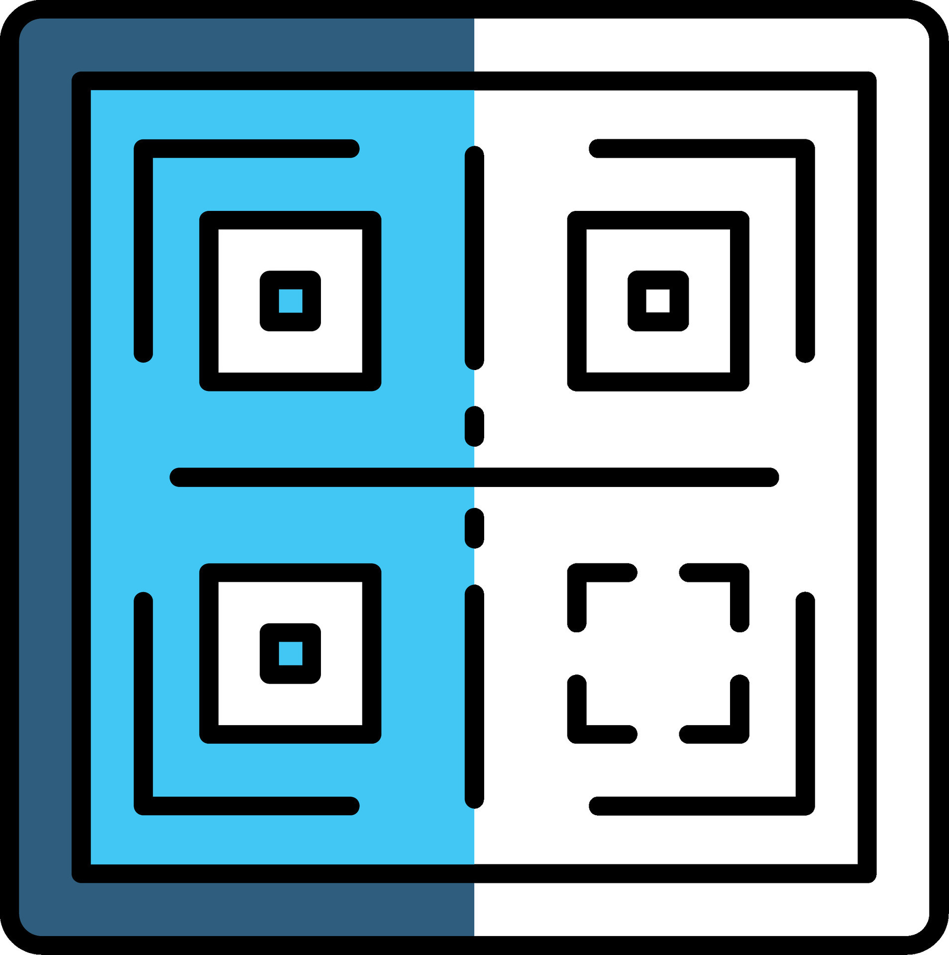 QR Filled Half Cut Icon 42754584 Vector Art at Vecteezy