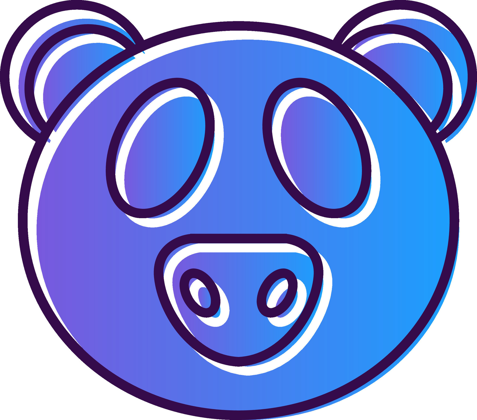 Panda Gradient Filled Icon 42763049 Vector Art at Vecteezy