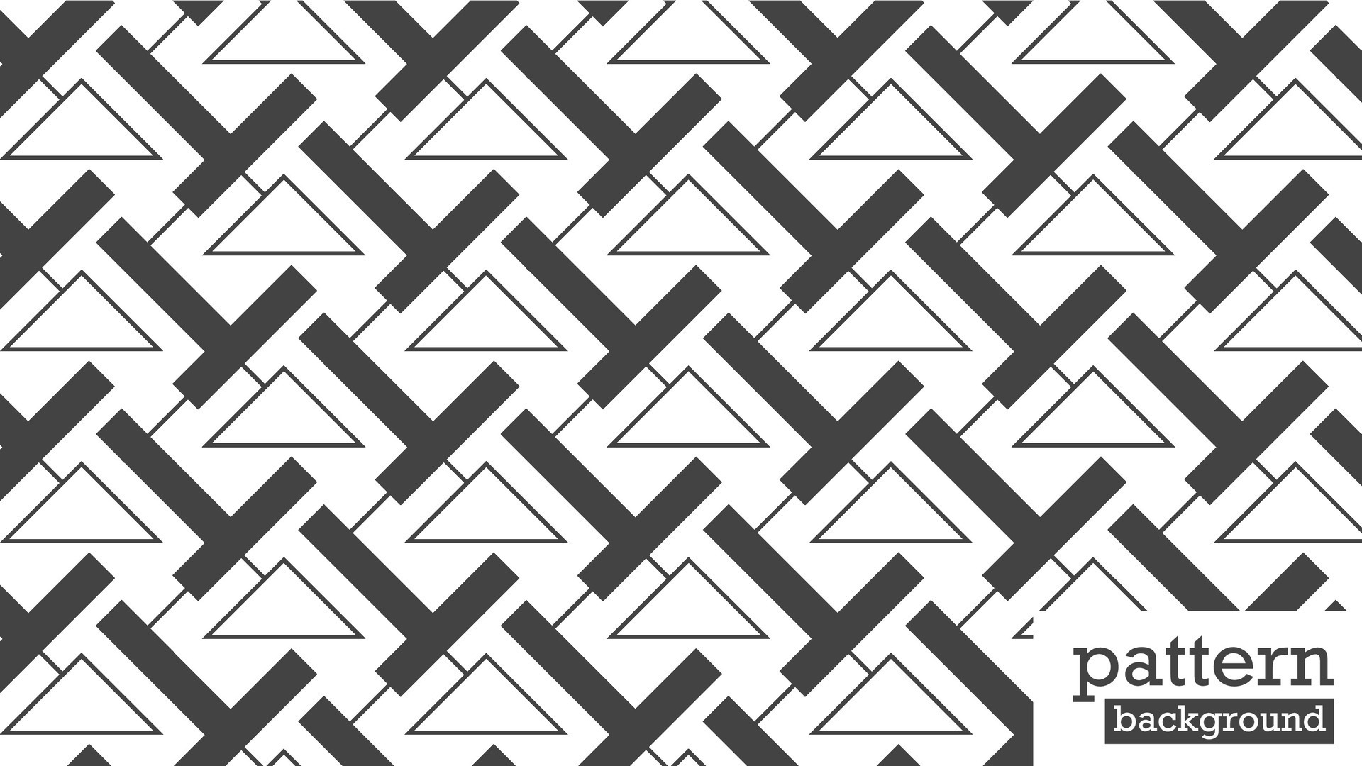 A geometric abstract triangle seamless pattern in black on a white ...