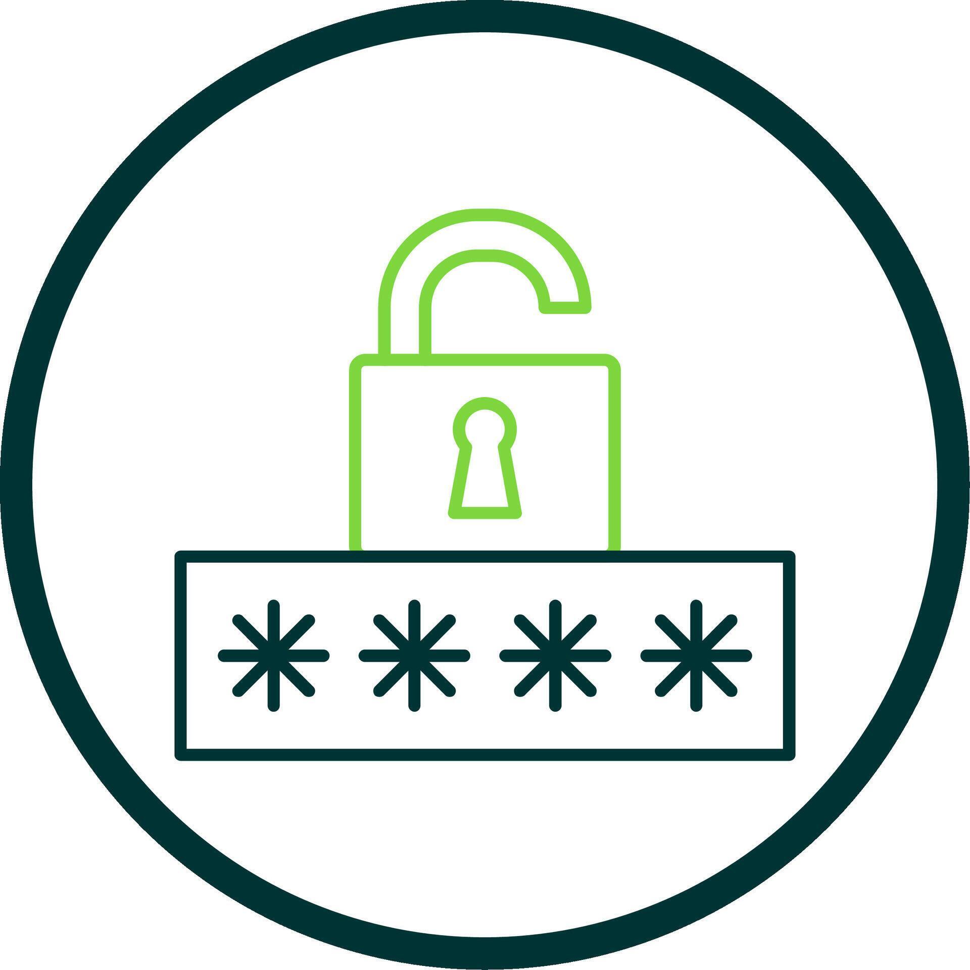 Broken Password Line Circle Icon 42784699 Vector Art At Vecteezy