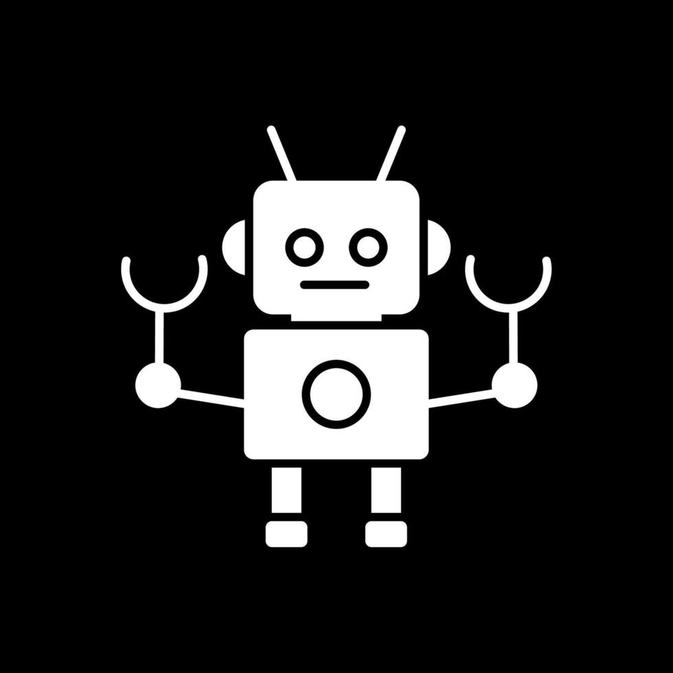 Robot Glyph Inverted Icon 42798237 Vector Art at Vecteezy