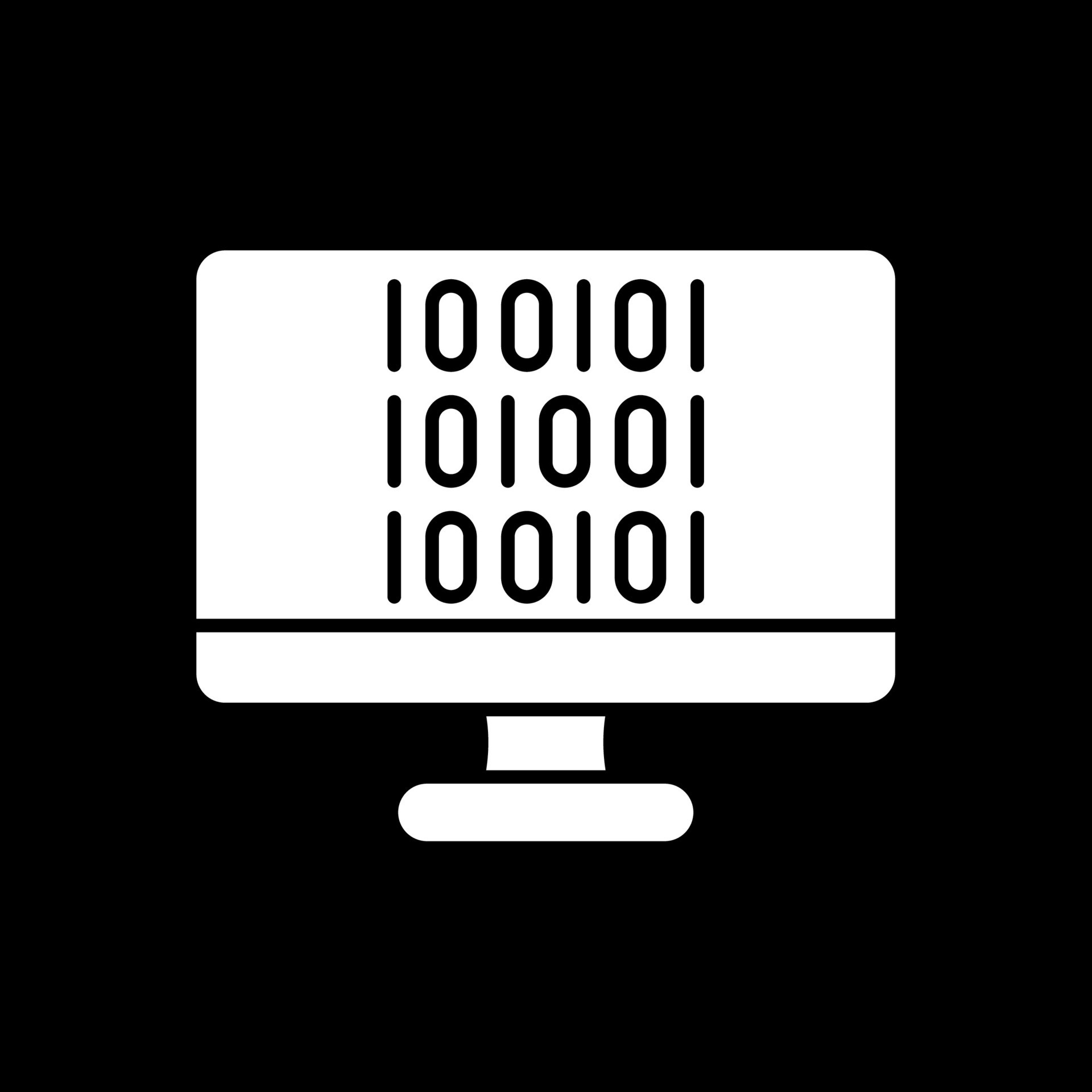 Binary Code Glyph Inverted Icon 42800413 Vector Art at Vecteezy