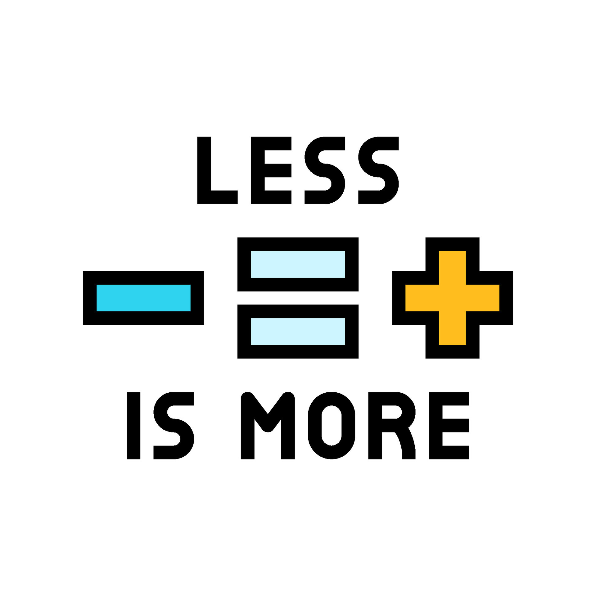 less is more minimalism lifestyle color icon illustration 42813862 ...