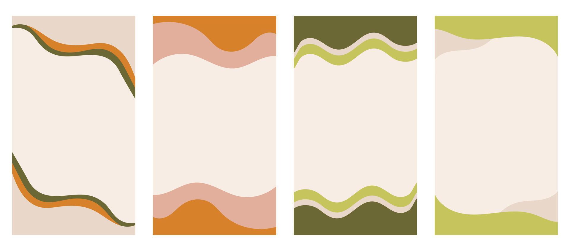 Set of different shapes for headers and footers in vertical stories ...