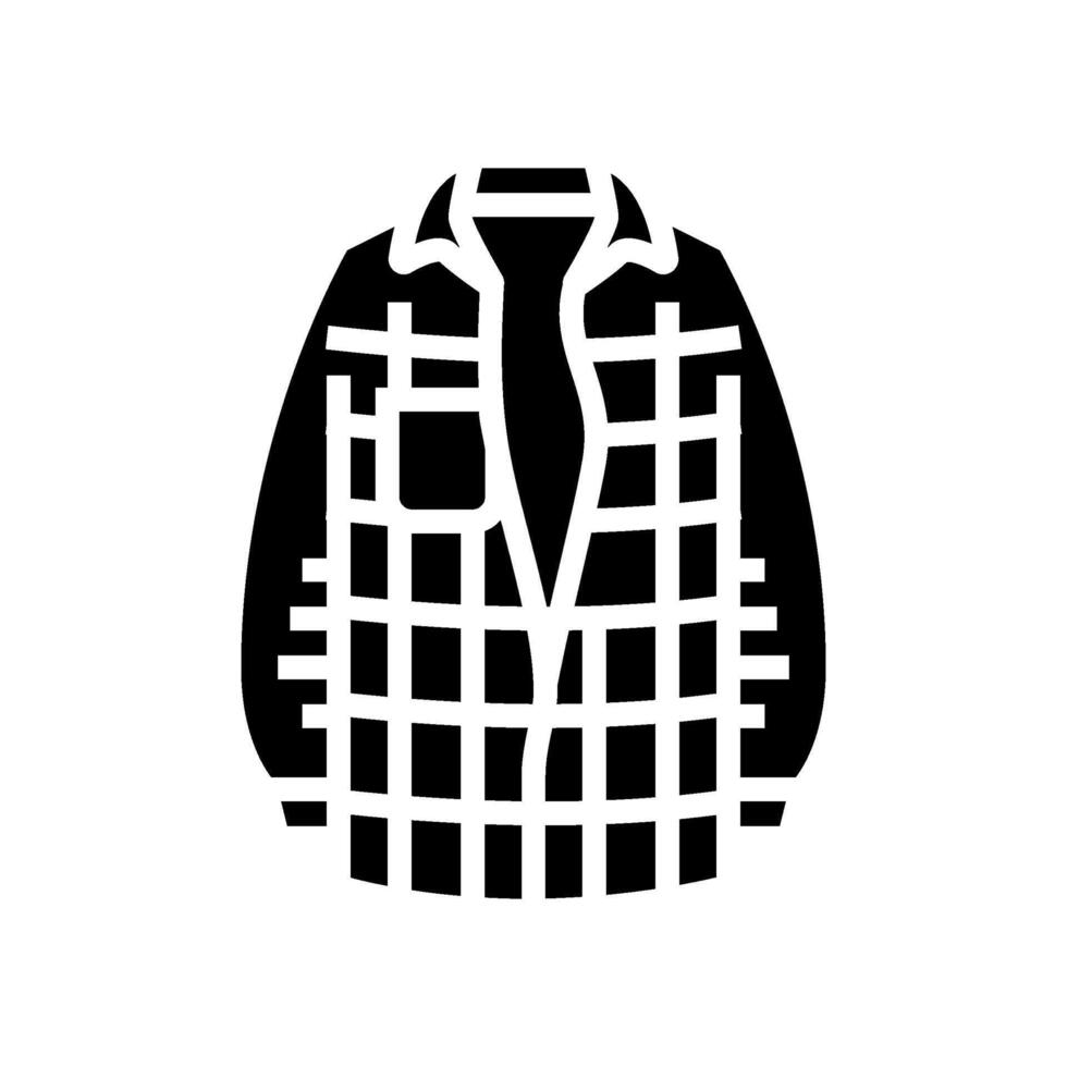 Plaid Shirt Streetwear Cloth Fashion Glyph Icon Illustration 42815620