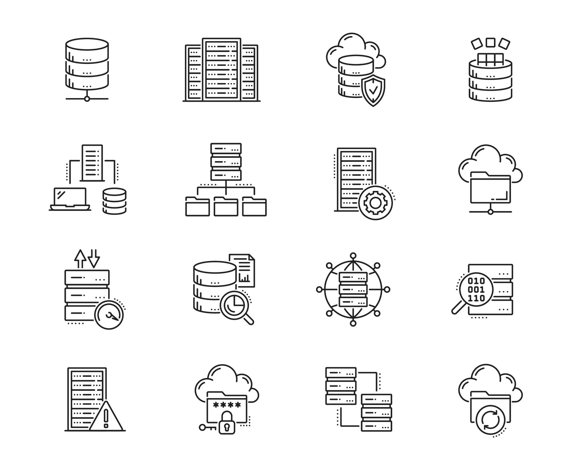 Database Network Server And Cloud Storage Icons 42816964 Vector Art At