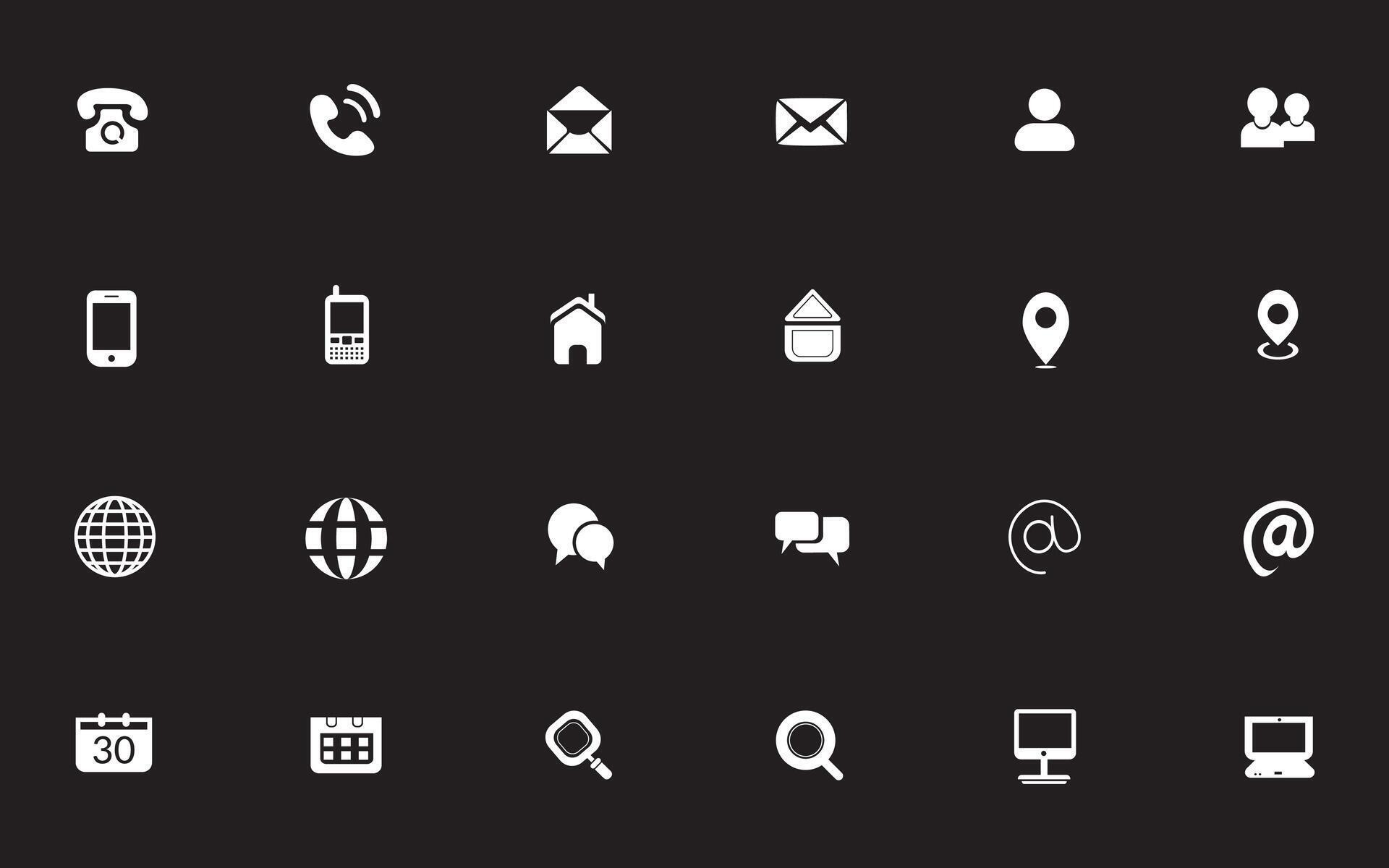 Contact related icon set, Essential Flat Stroke Circular Web Icon Set ...