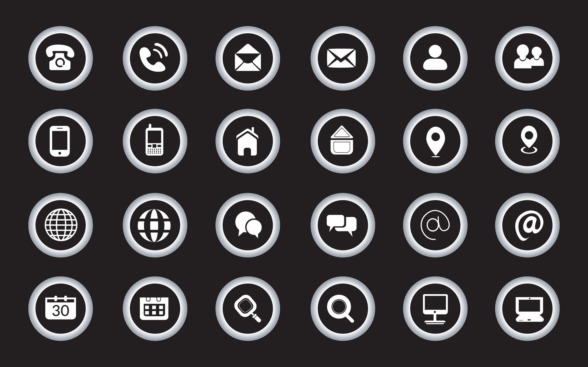 Contact related icon set, Essential Flat Stroke Circular Web Icon Set ...