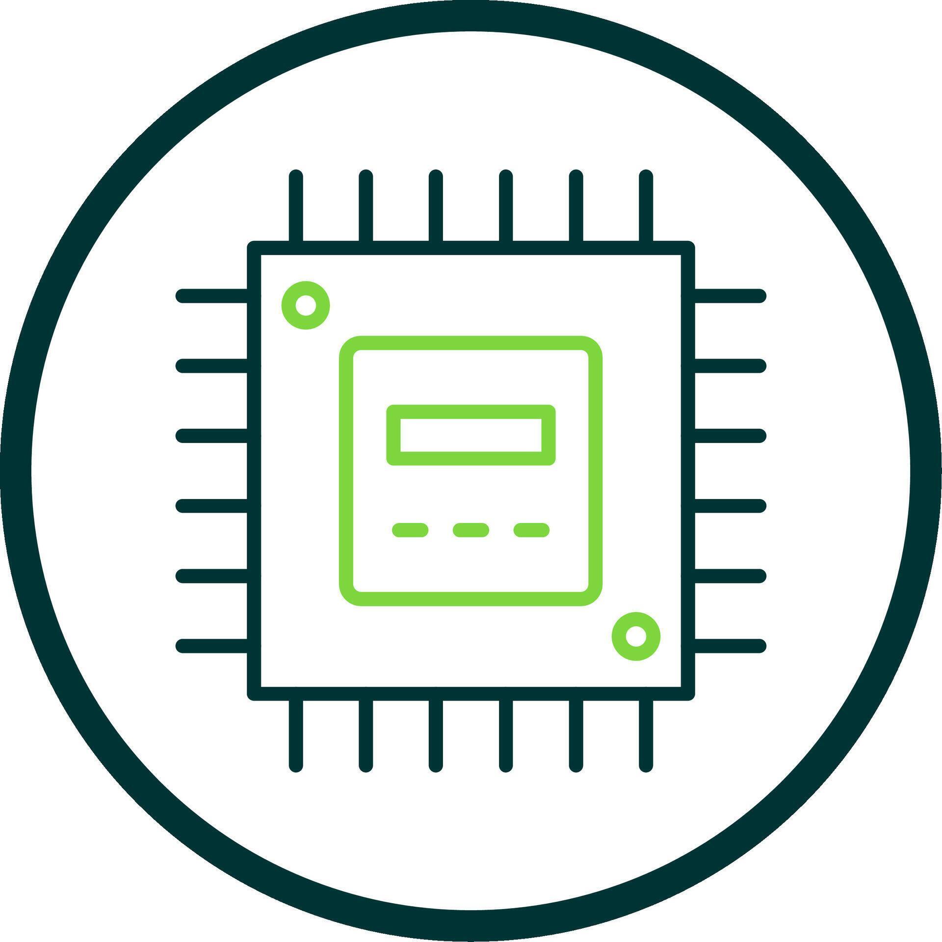 Processor Line Circle Icon 42830135 Vector Art at Vecteezy