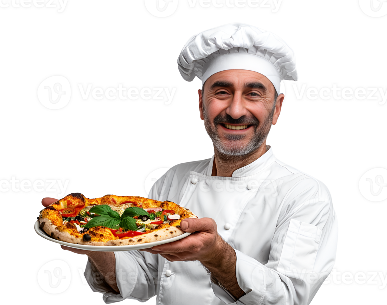 male chef holding pizza 42841690 PNG
