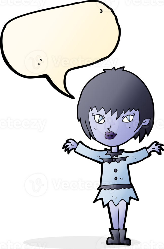 Cartoon Vampire Girl With Speech Bubble 42842699 Png