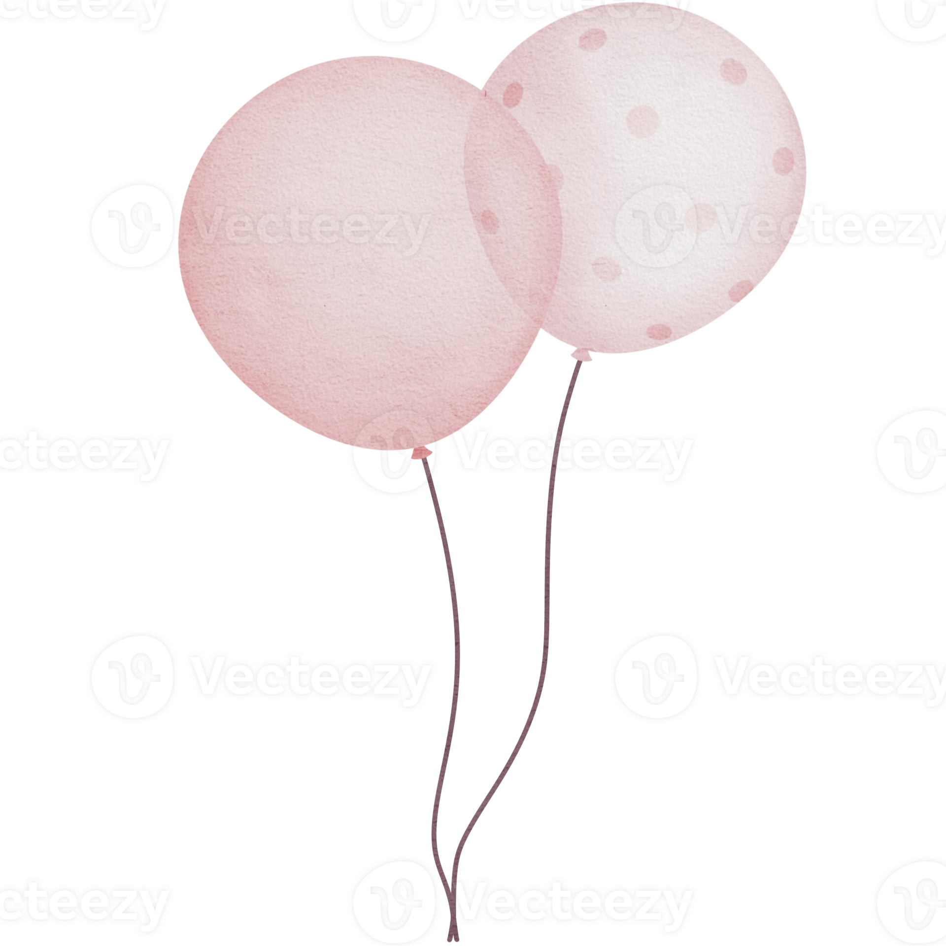Lovely pink balloons watercolor clipart, Hot air balloon clipart ...