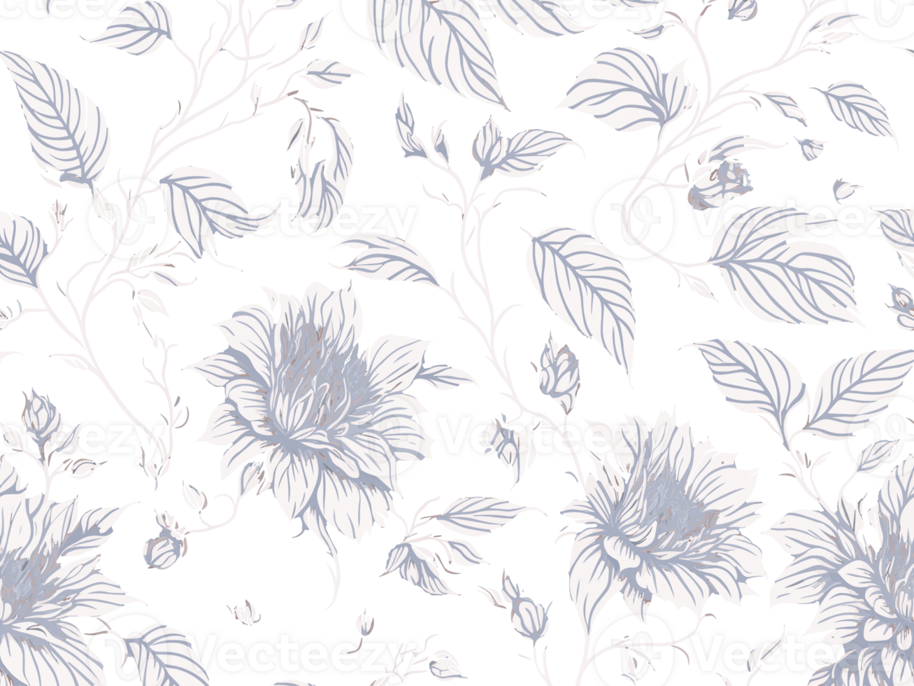 Seamless Floral Pattern With Dahlias 42885256 Png