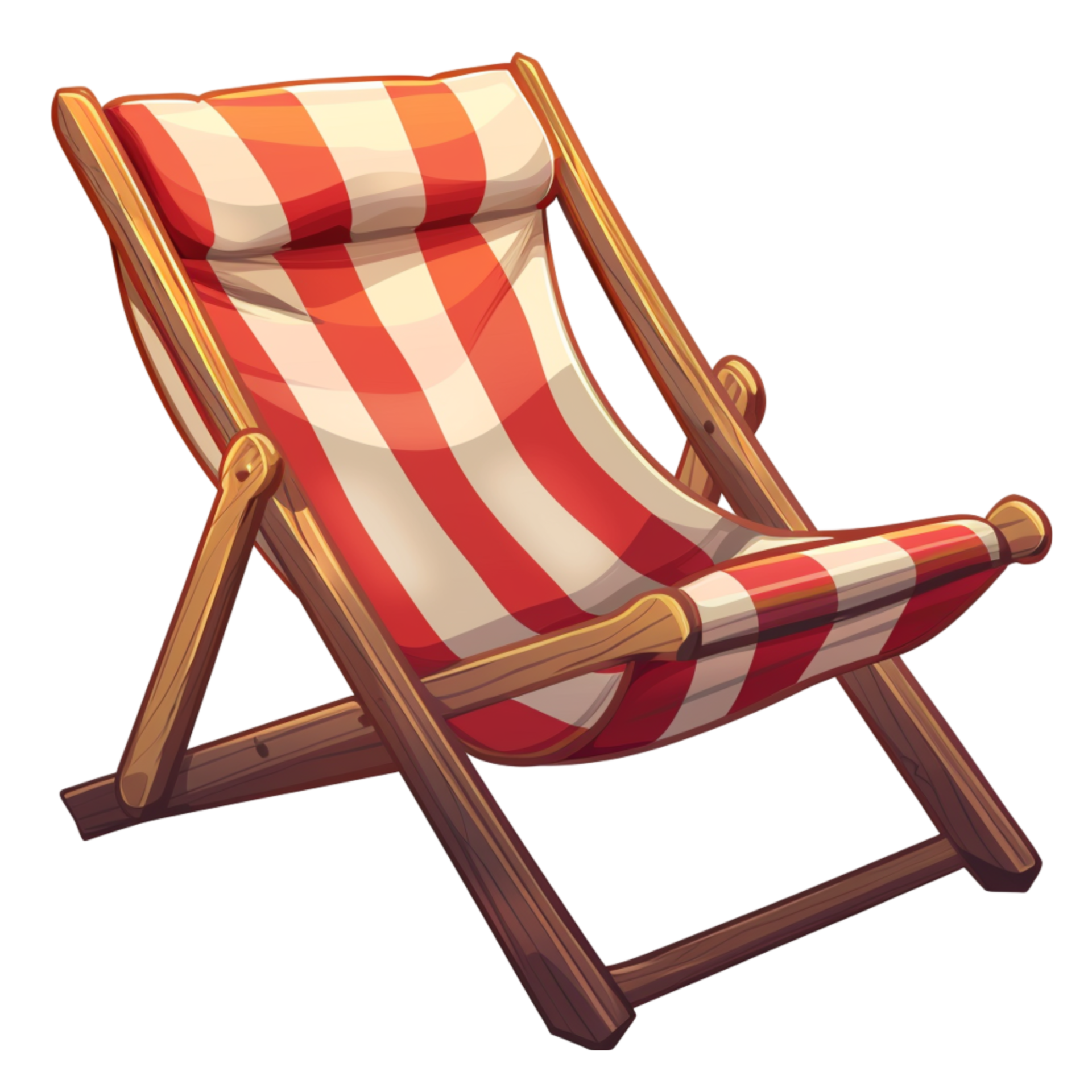 3d Striped Chair For Relaxation Furniture For Pool Wooden Folding Chair