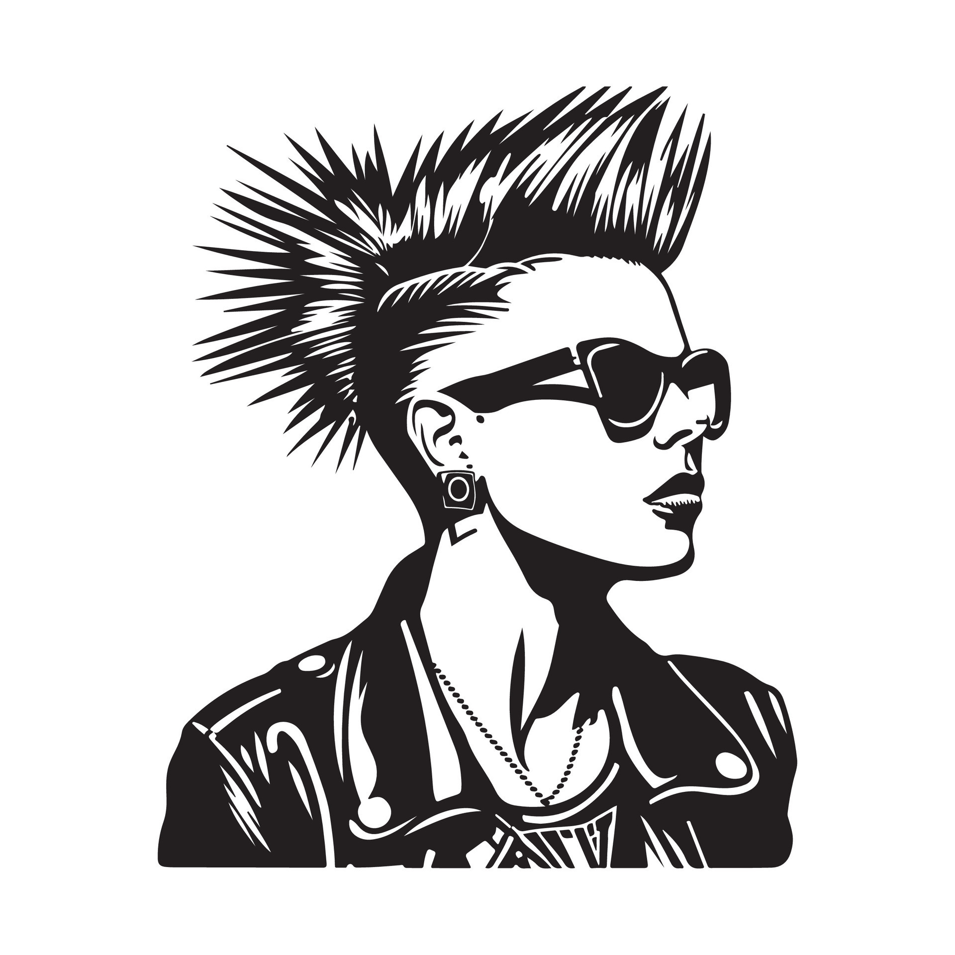 Punk Rock Girl Design Illustration Images On White Background 42888333 Vector Art At Vecteezy