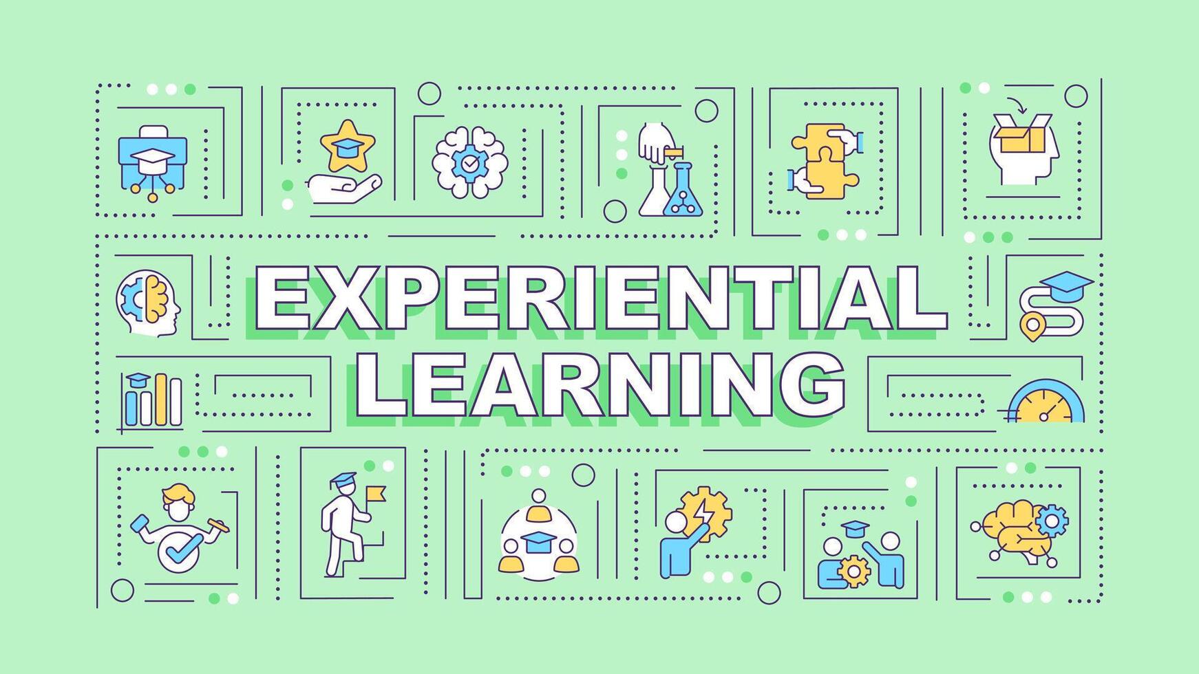 Experiential learning green word concept. Hands-on experience ...