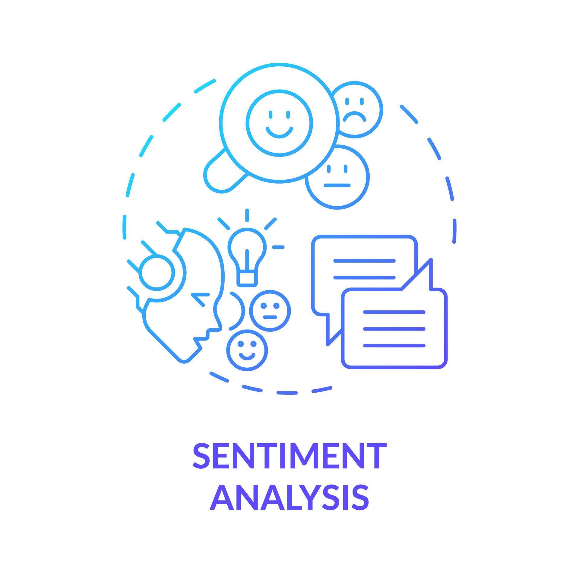 Sentiment Analysis Blue Gradient Concept Icon Natural Language Processing Computational