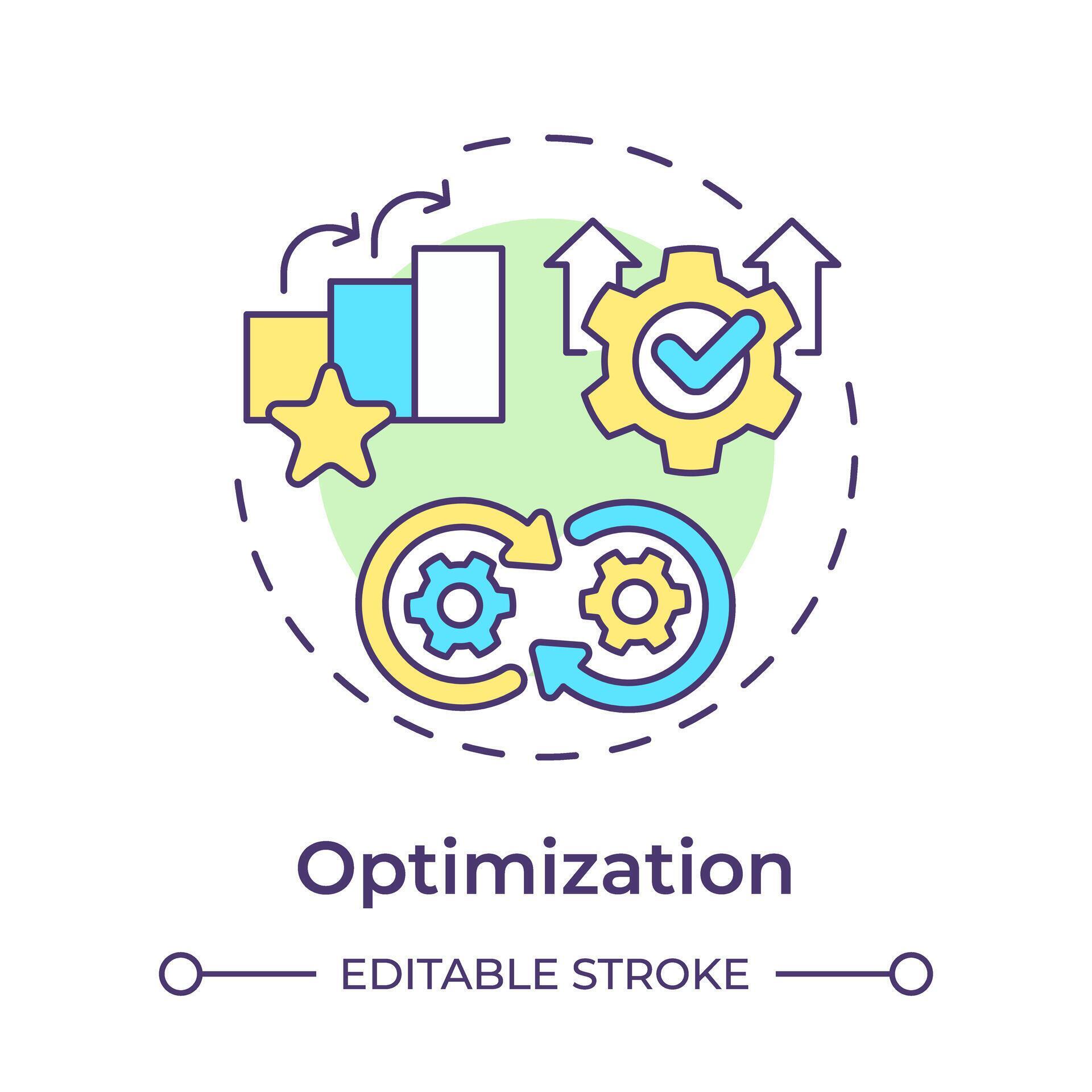 Business Process Management Optimization Multi Color Concept Icon