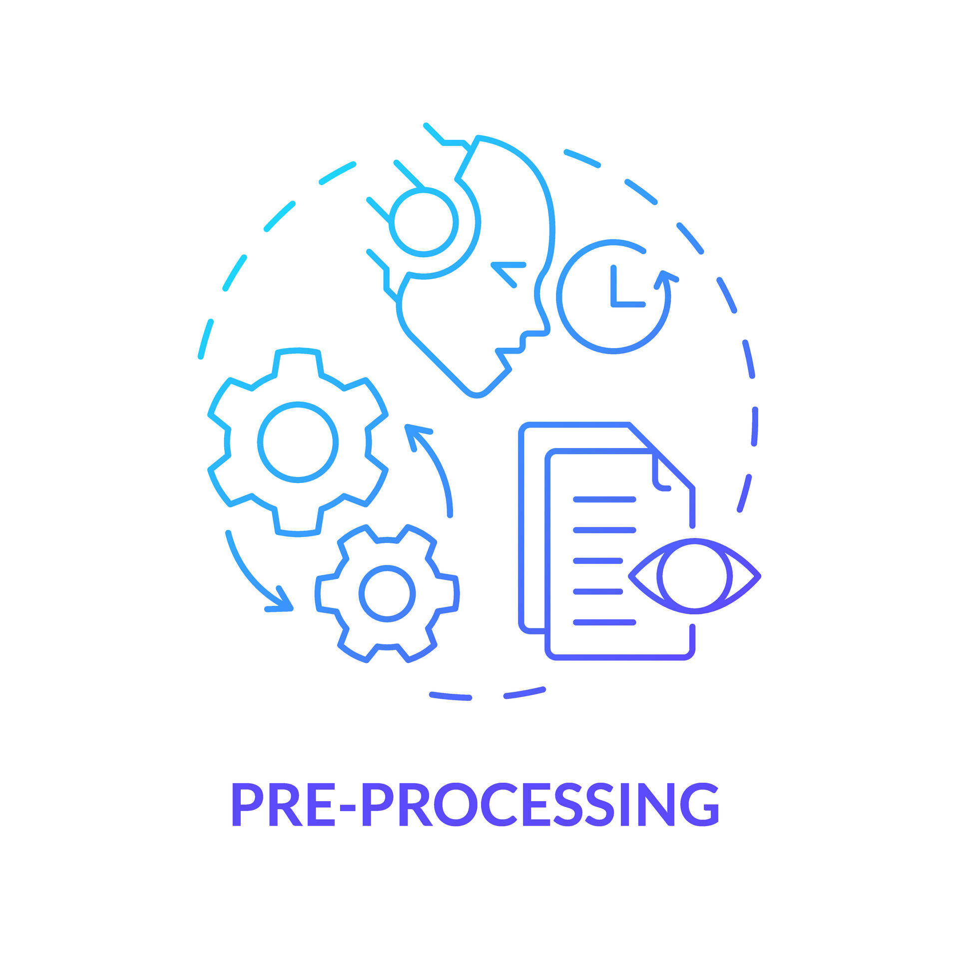 Pre Processing Blue Gradient Concept Icon Virtual Assistant