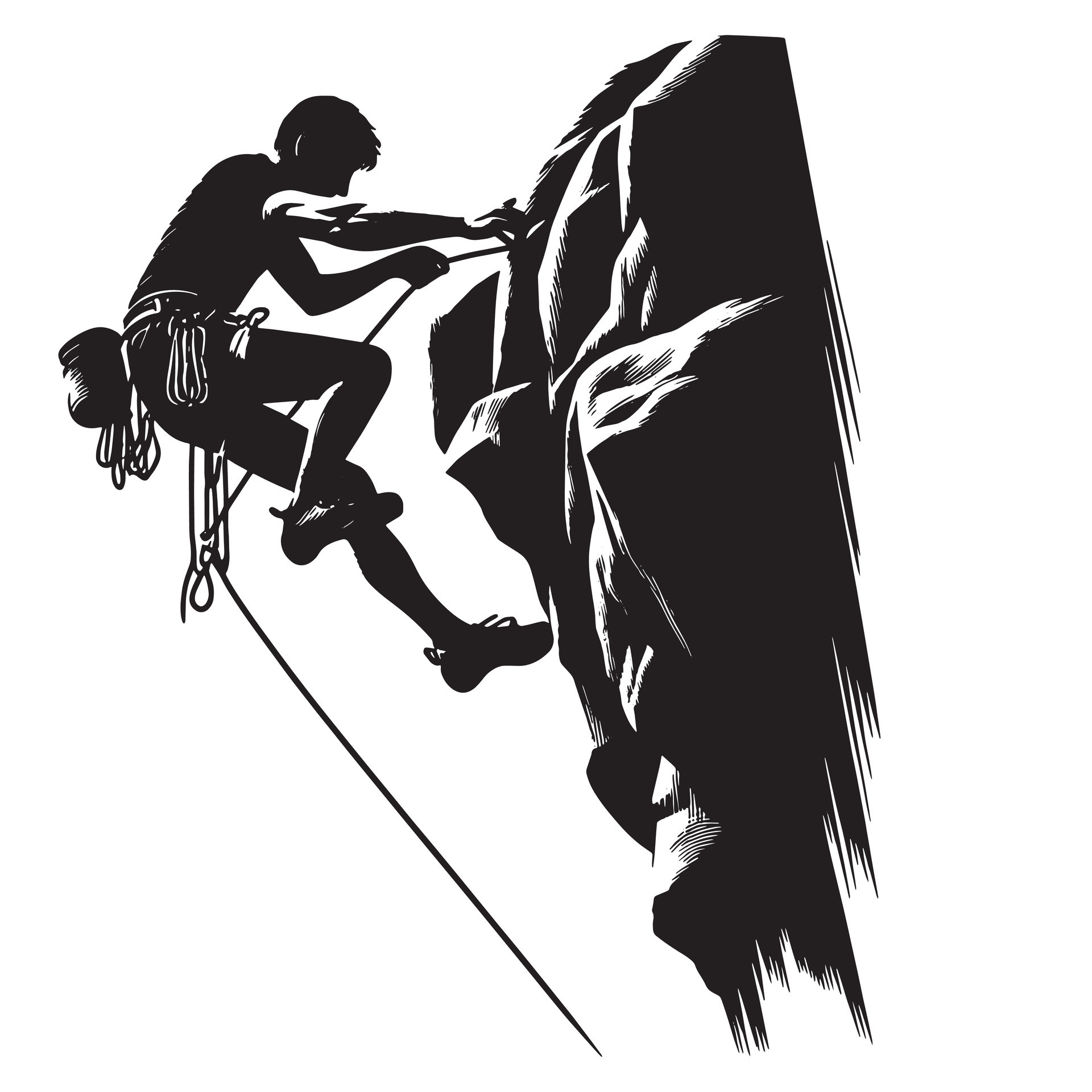 Rock climbing illustration in black and white 42891360 Vector Art at ...