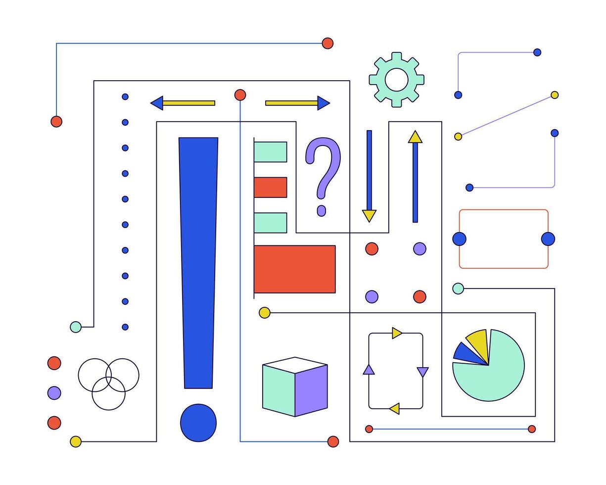 Neural Network Data 2d Linear Cartoon Object Artificial Intelligence Algorithm Processing