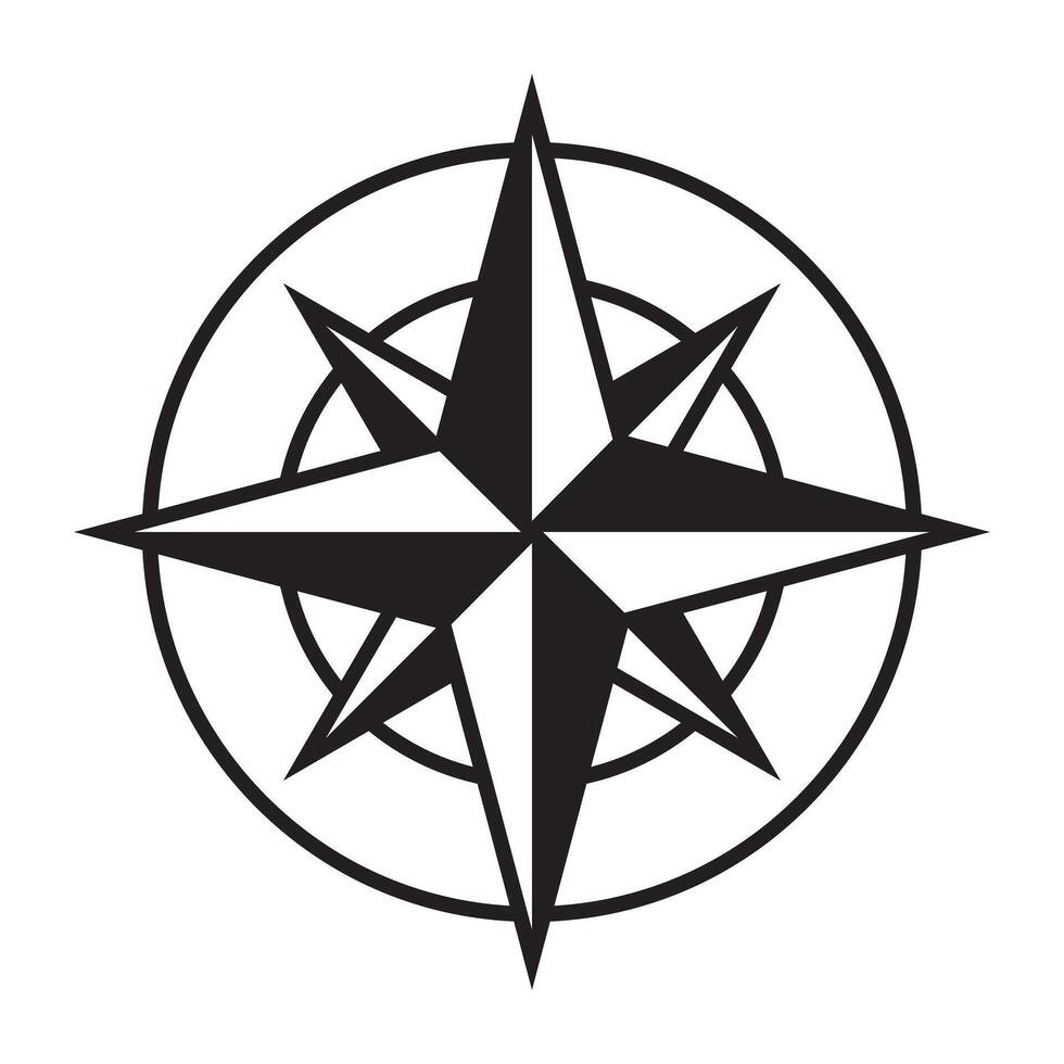 Compass Wind Rose Icon Flat Illustration 42894357 Vector Art At Vecteezy