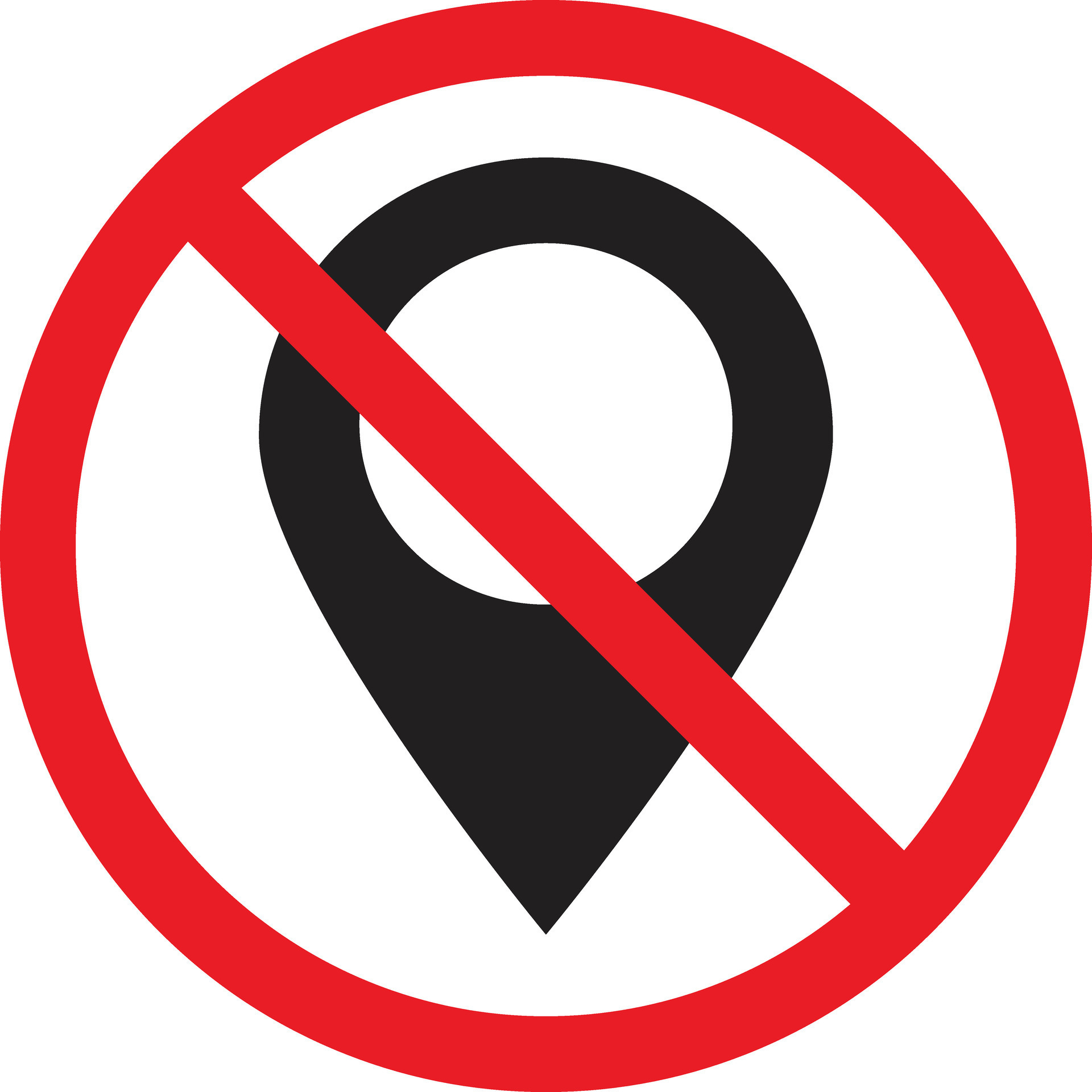 No GPS sign . No location sign . Map pointer ban icon 42894483 Vector Art at Vecteezy