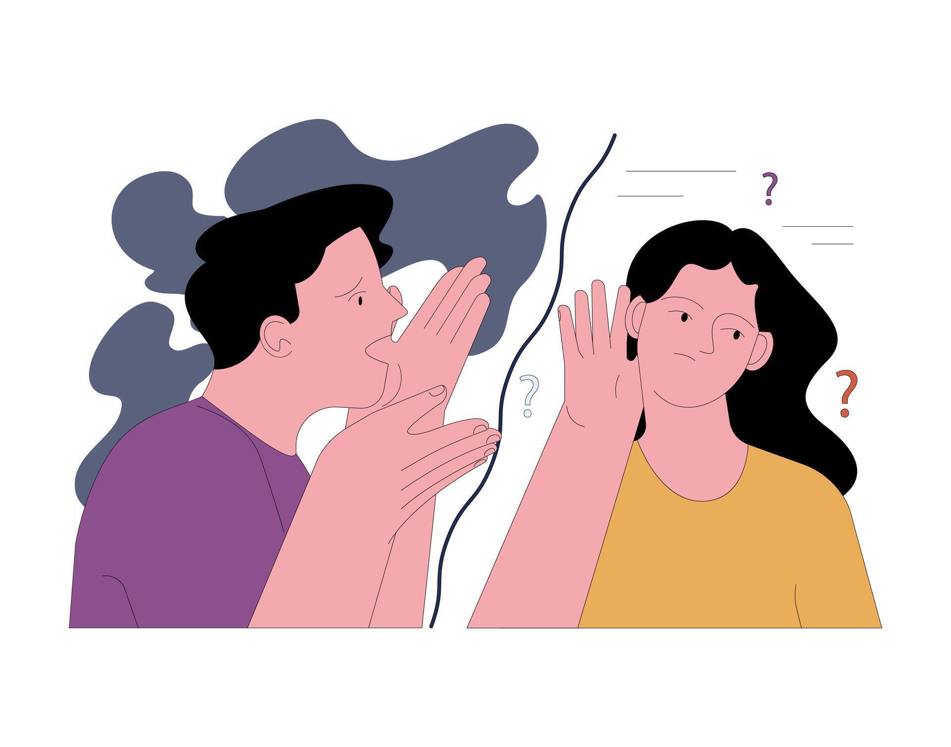 Fear of misunderstanding or misinterpretation. Scared man trying to ...