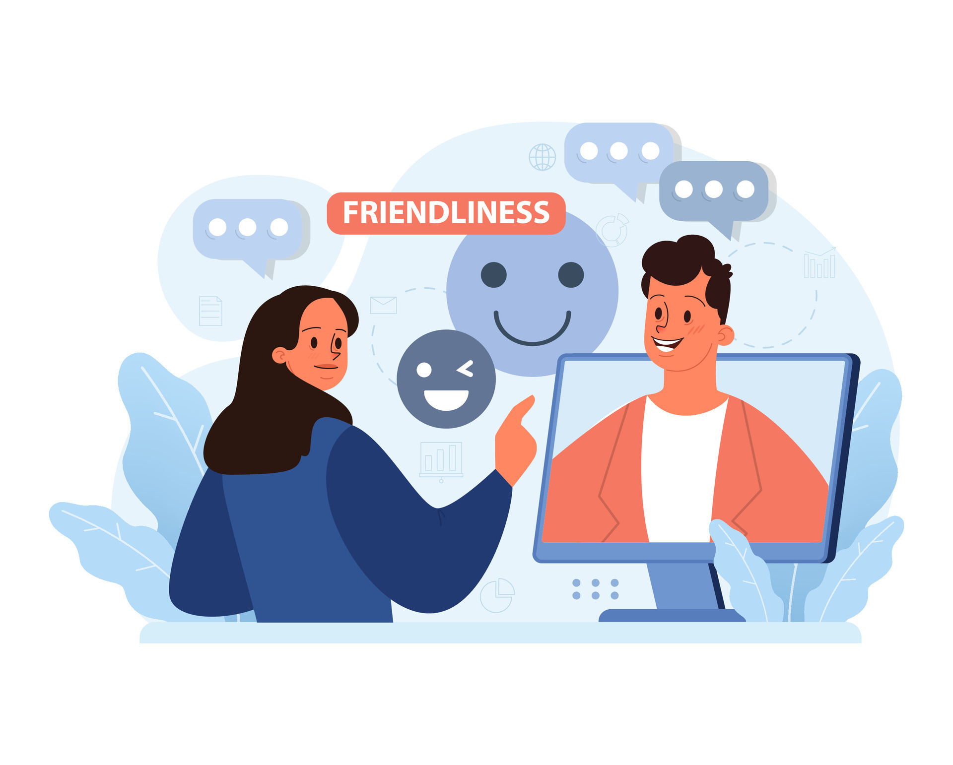 Online Communication Theme Flat Illustration 42894940 Vector Art At Vecteezy