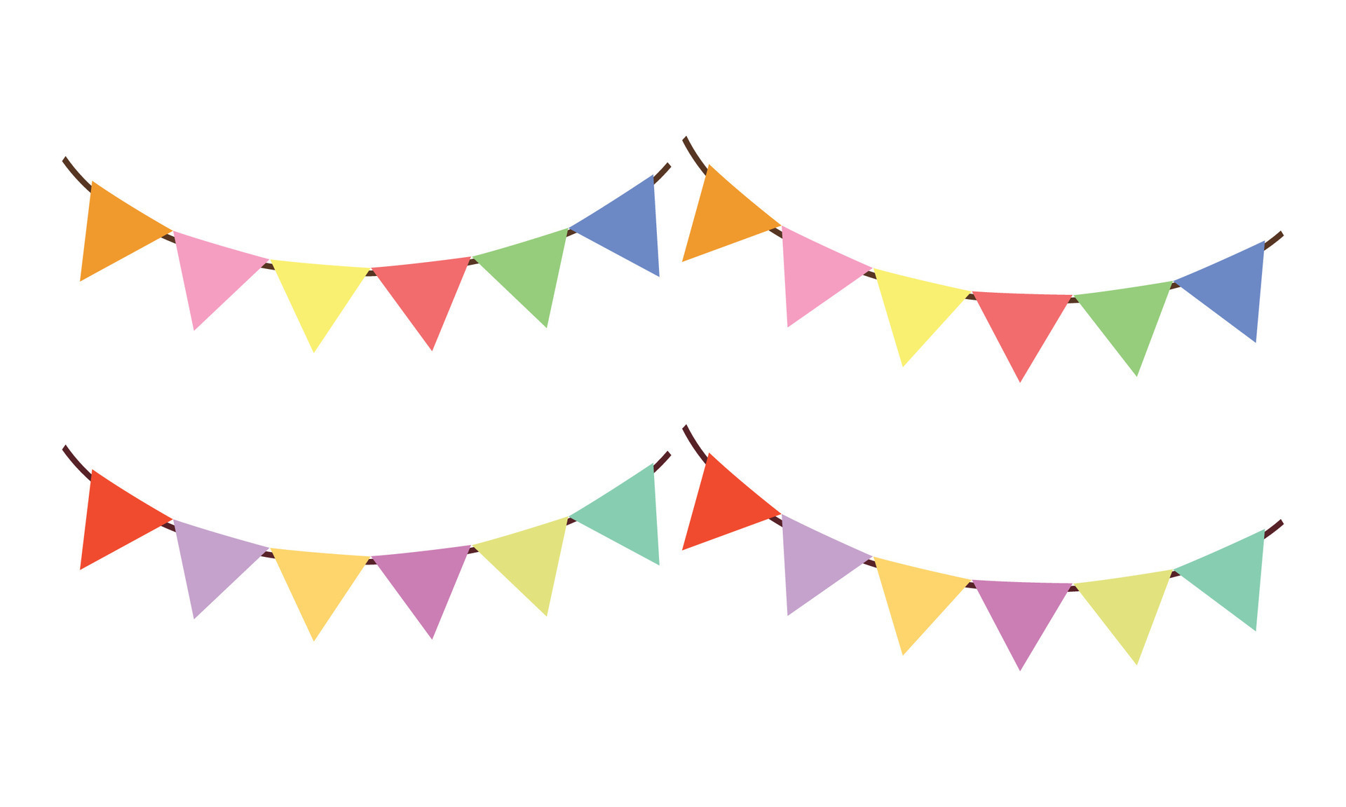 multicolored bright buntings flags garlands isolated on white 42896836 ...