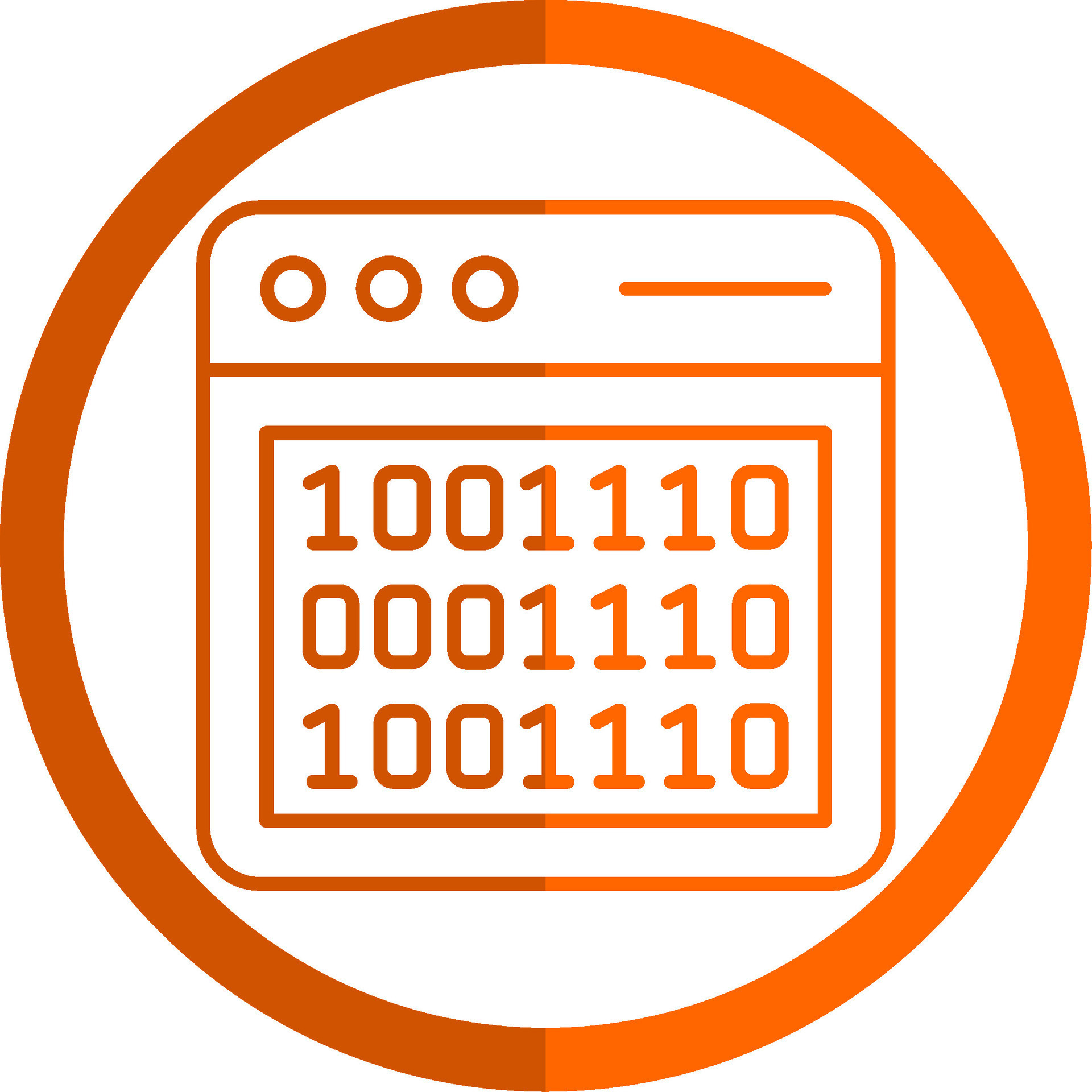 Binary Code Line Orange Circle Icon 42946712 Vector Art at Vecteezy