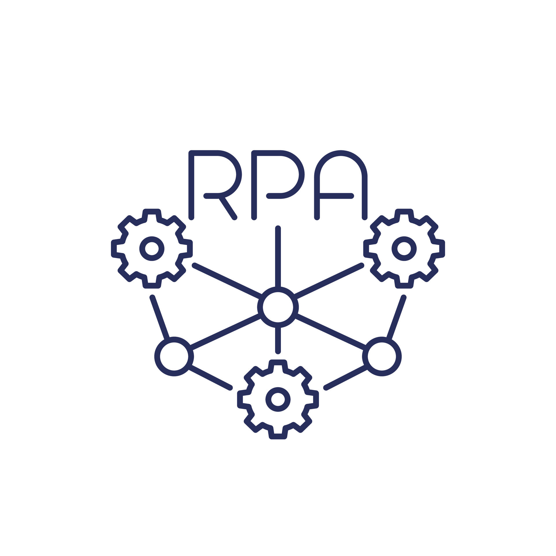 RPA icon, Robotic process automation, line 42972909 Vector Art at Vecteezy