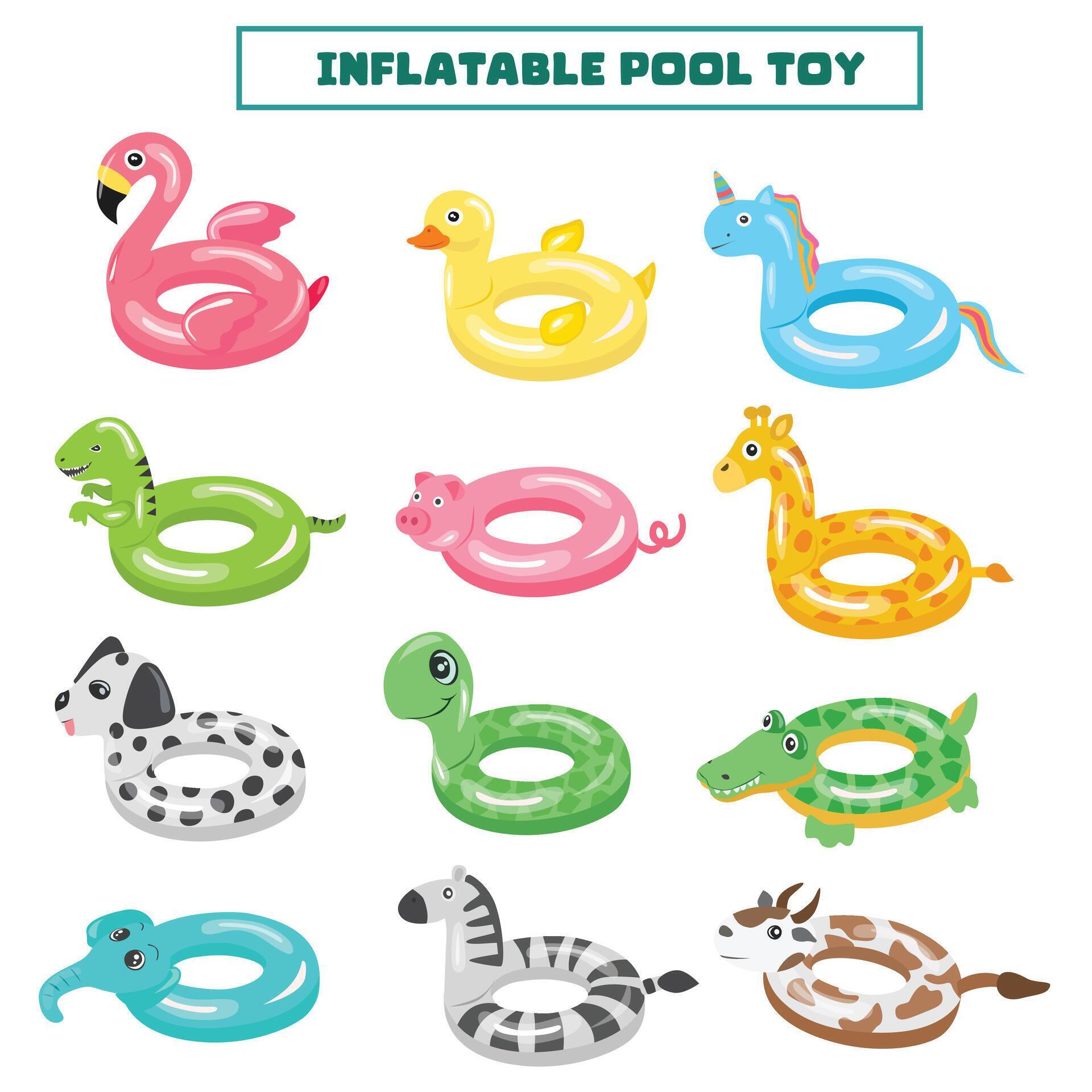 Swimming ring in cartoon style. Inflatable float, inflatable pool float ...