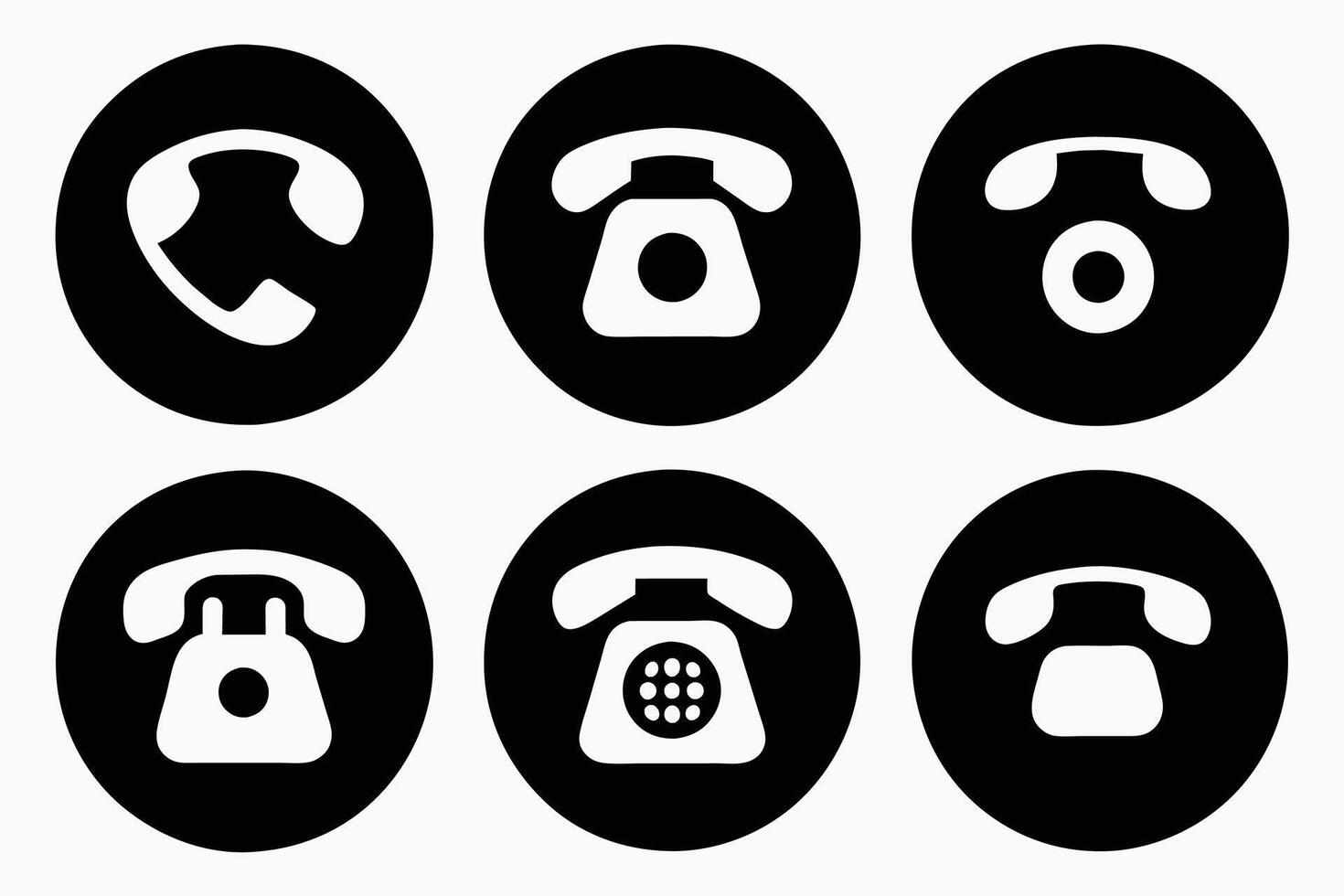Phone icon collection. Simple black and white telephone call symbol ...