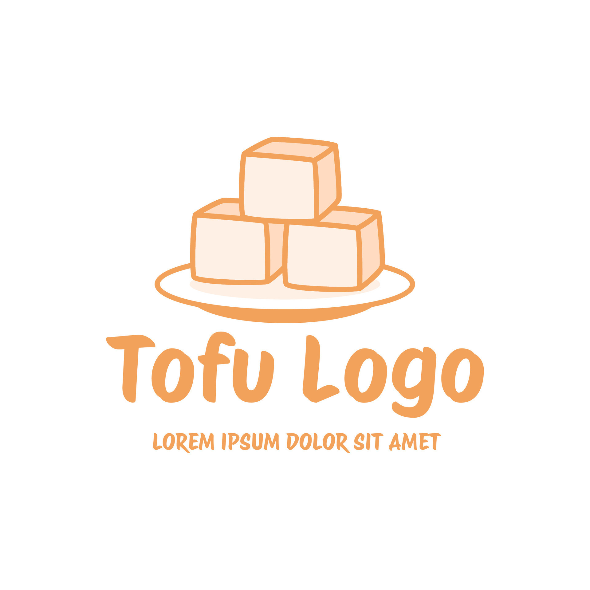 Tofu logo design template in white background 42977856 Vector Art at Vecteezy