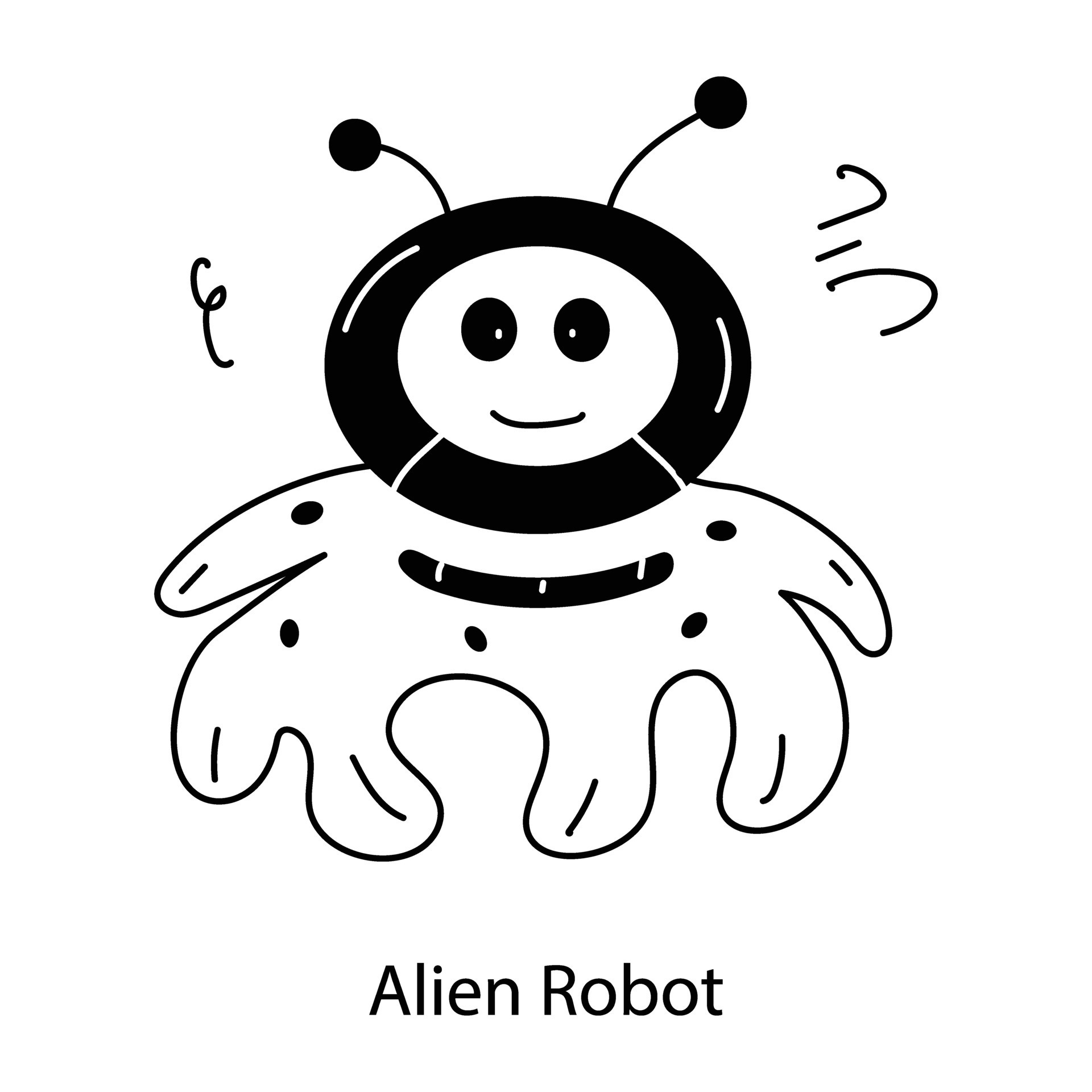 Trendy Alien Robot 42978809 Vector Art At Vecteezy
